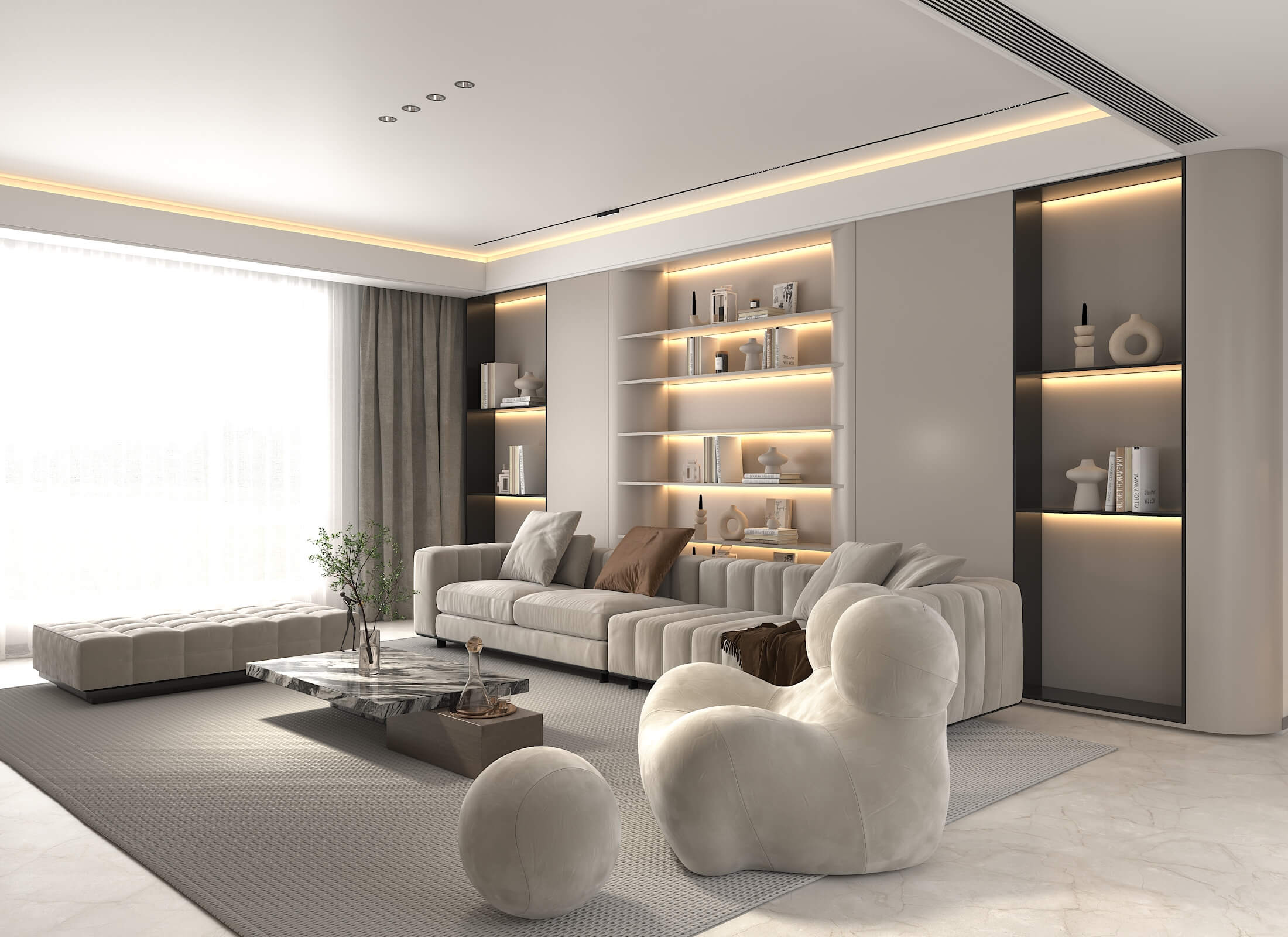 Modern Living Room Scene 9 - 3D Model by nhattuankts