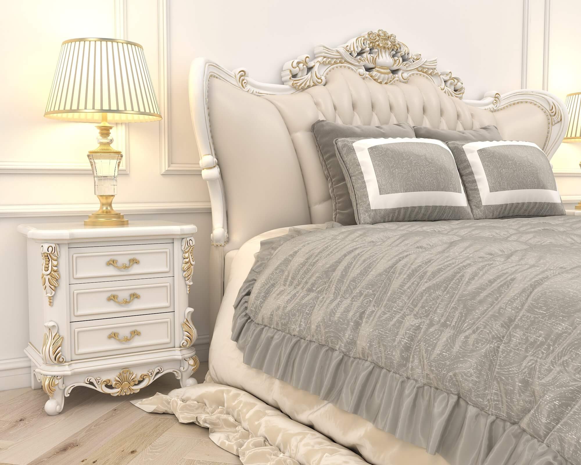 Neoclassical Style Bed 2 - 3D Model by nhattuankts