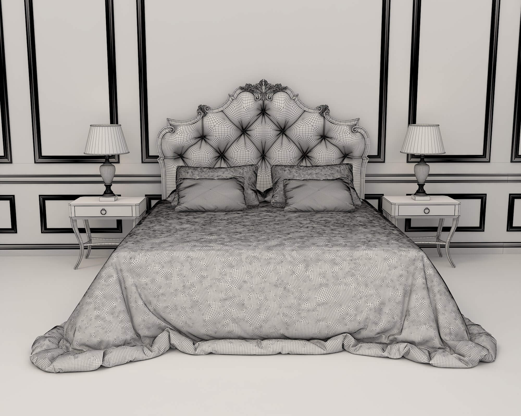 Neoclassical Style Bed - 3D Model by nhattuankts
