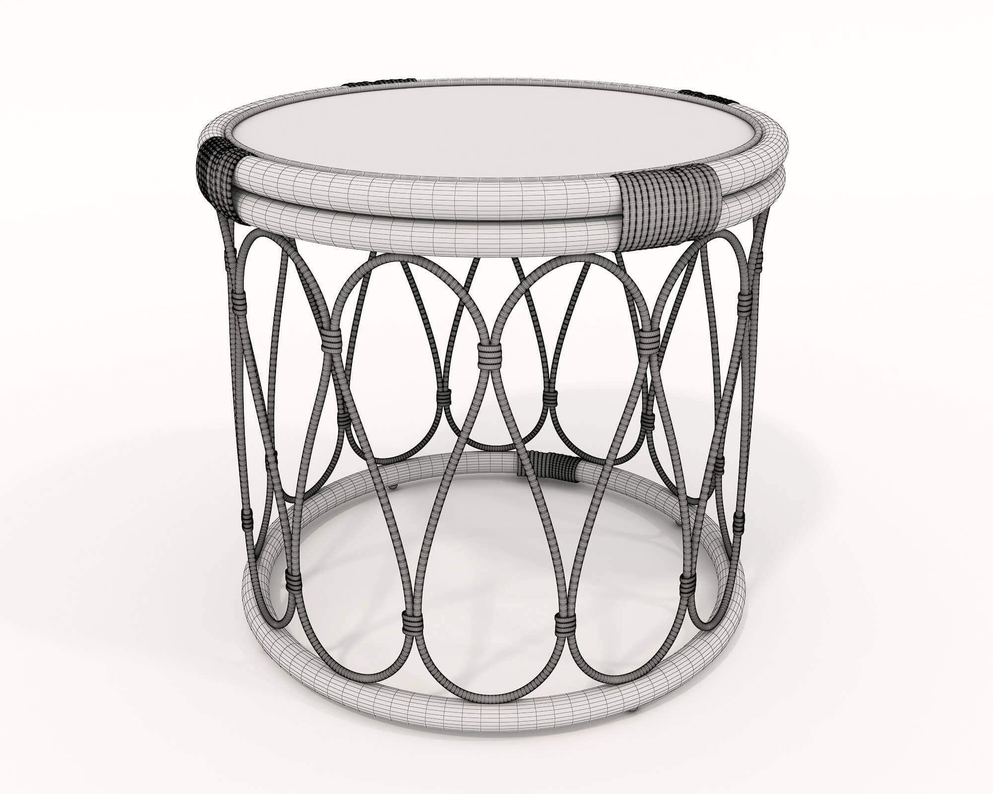 Rattan Table and Chairs Set 3 - 3D Model by nhattuankts