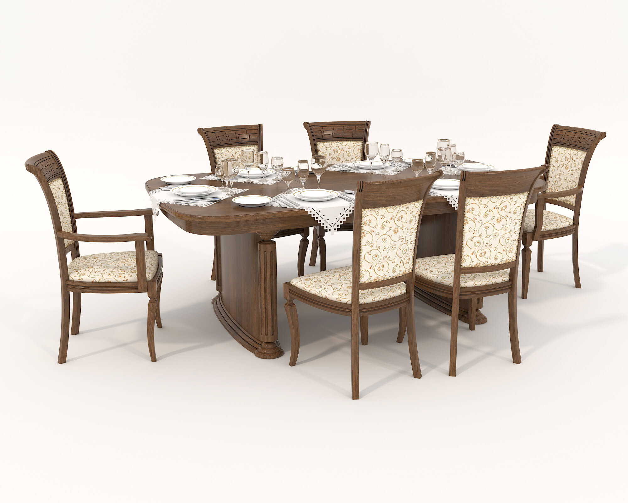 Restaurant Dining Table and Chairs - 3D Model by nhattuankts