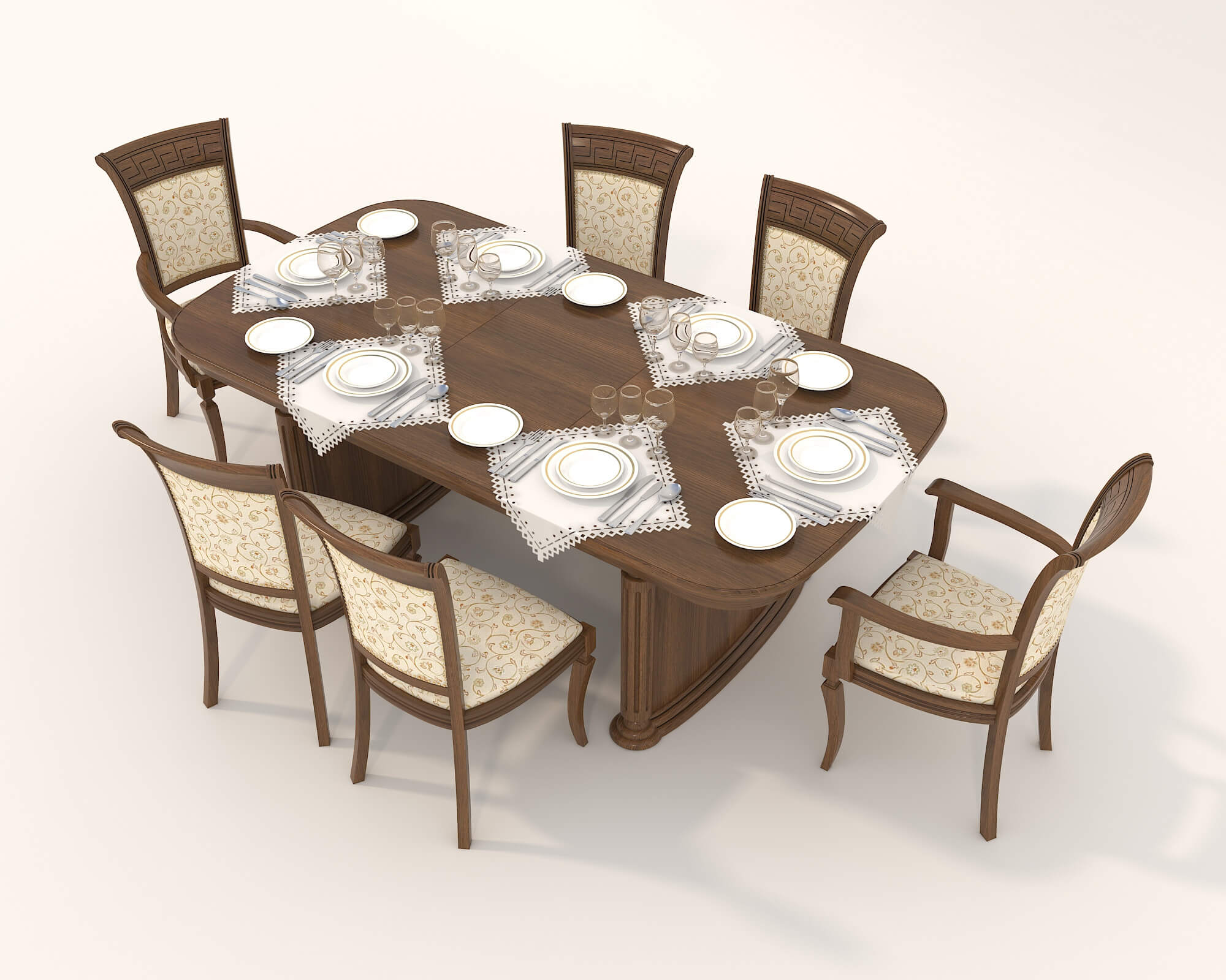 Restaurant Dining Table and Chairs - 3D Model by nhattuankts
