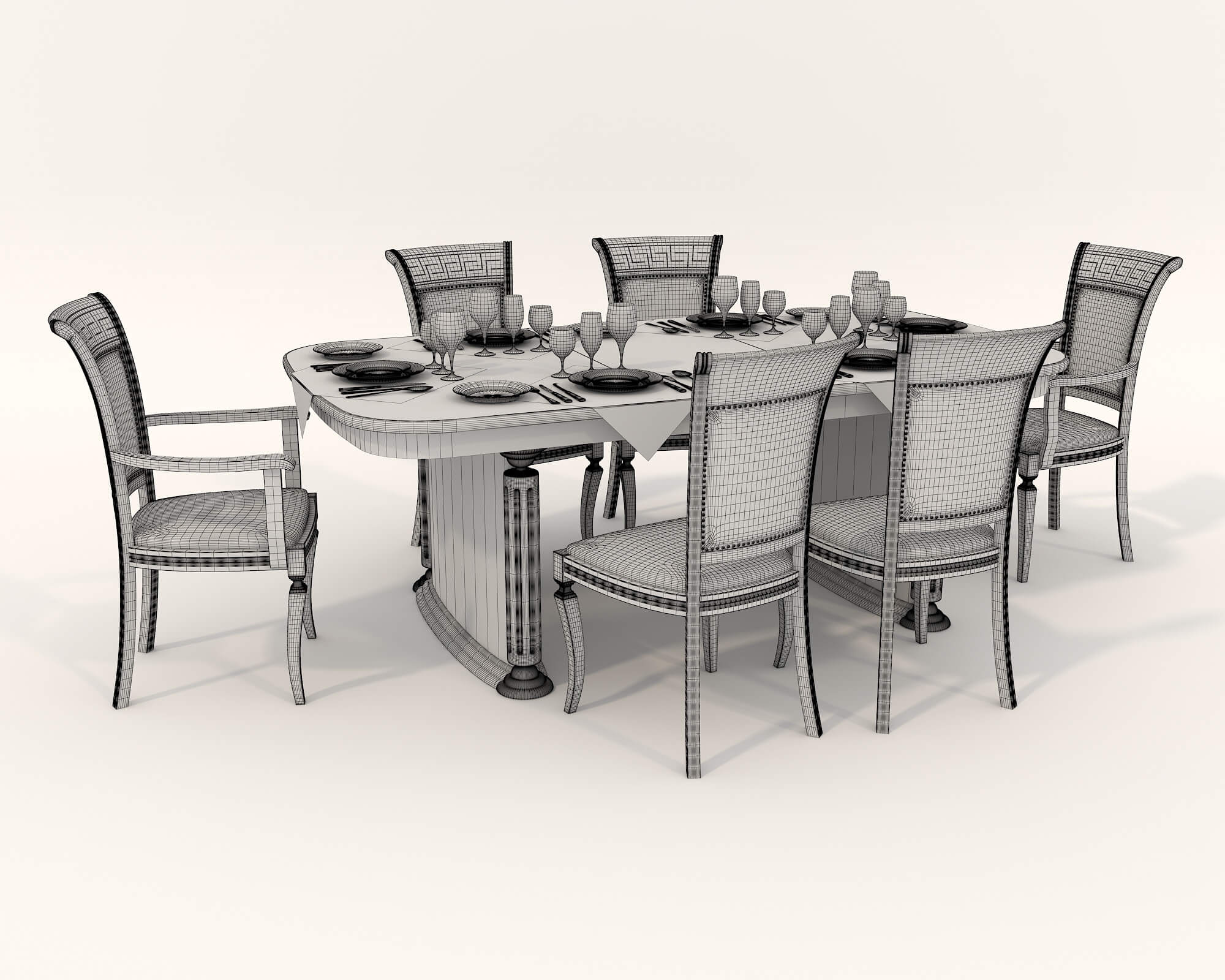 Restaurant Dining Table and Chairs - 3D Model by nhattuankts