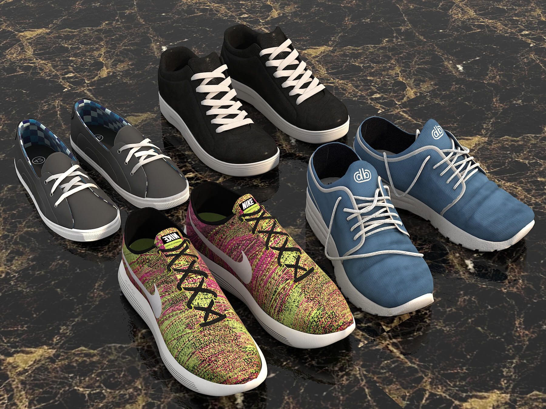 Shoes Collection Set - 3D Model by nhattuankts