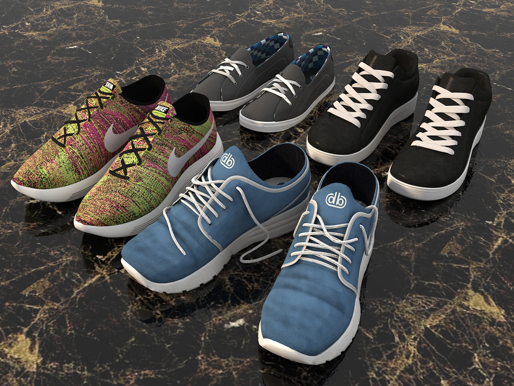 Shoes Collection Set - 3D Model by nhattuankts