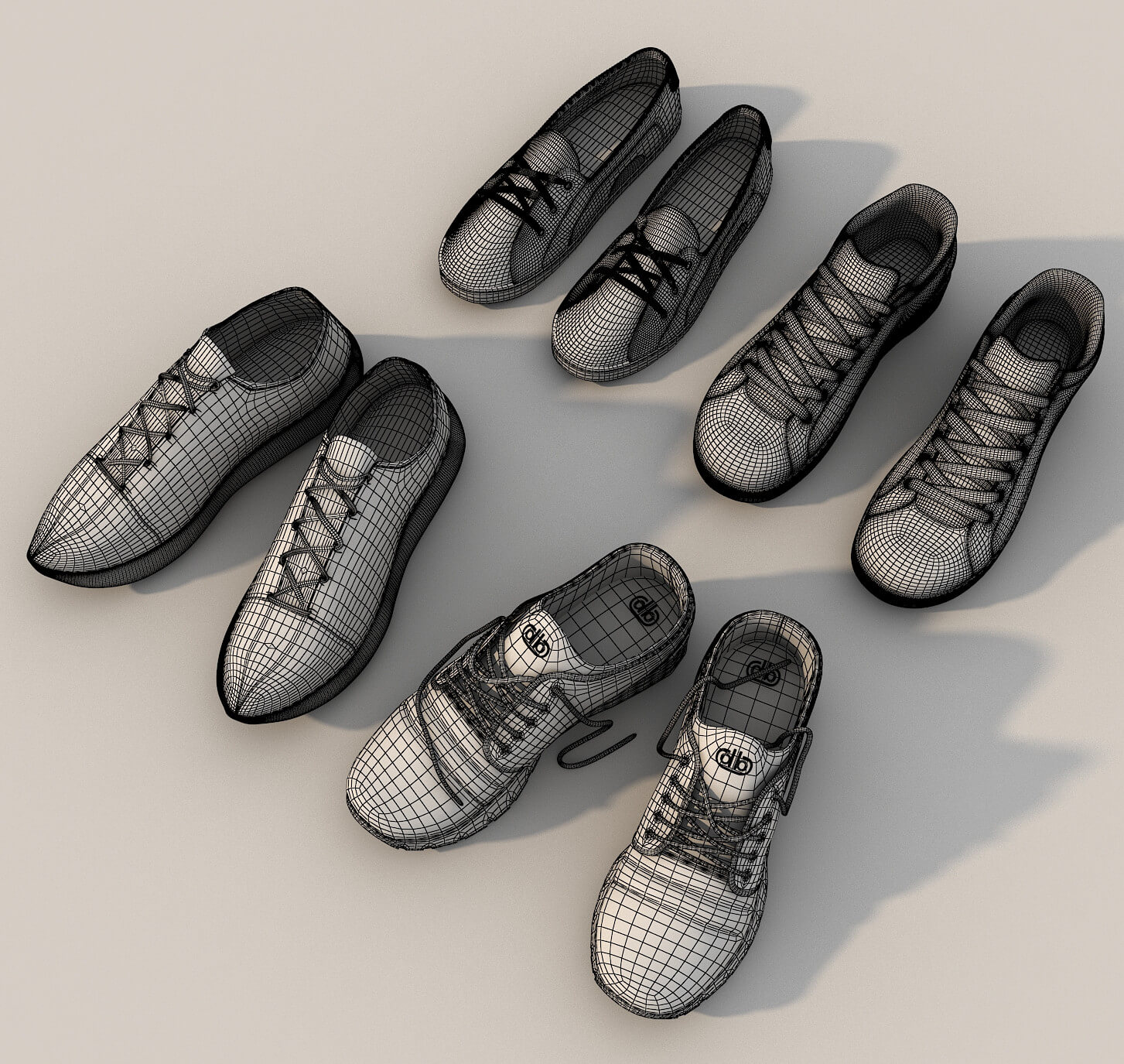Shoes Collection Set - 3D Model by nhattuankts