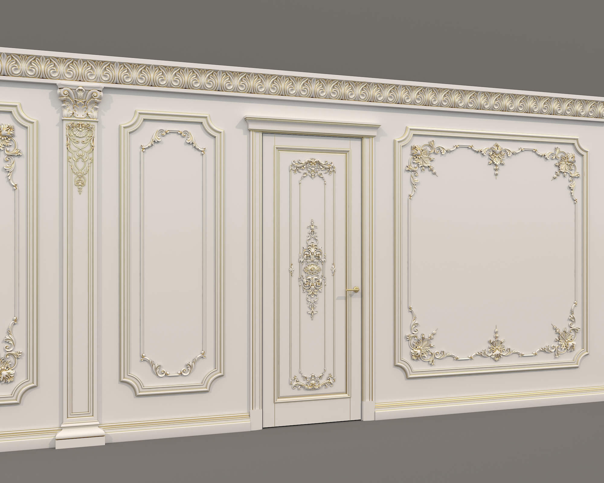 Wall Molding in Classic French Style 32 - 3D Model by nhattuankts