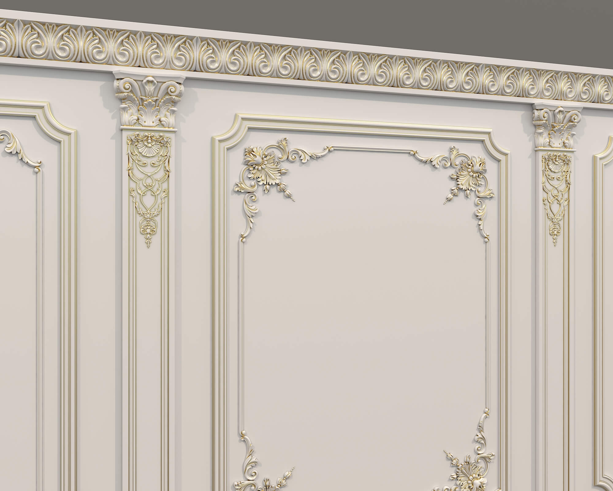 Wall Molding in Classic French Style 32 - 3D Model by nhattuankts