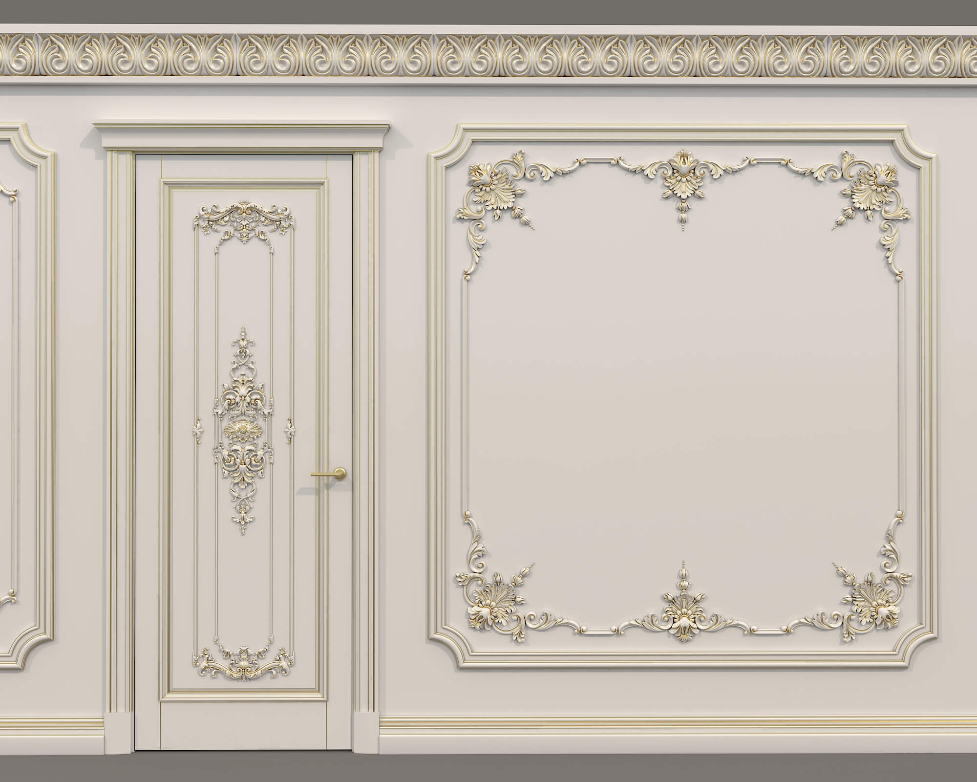 Wall Molding in Classic French Style 32 - 3D Model by nhattuankts