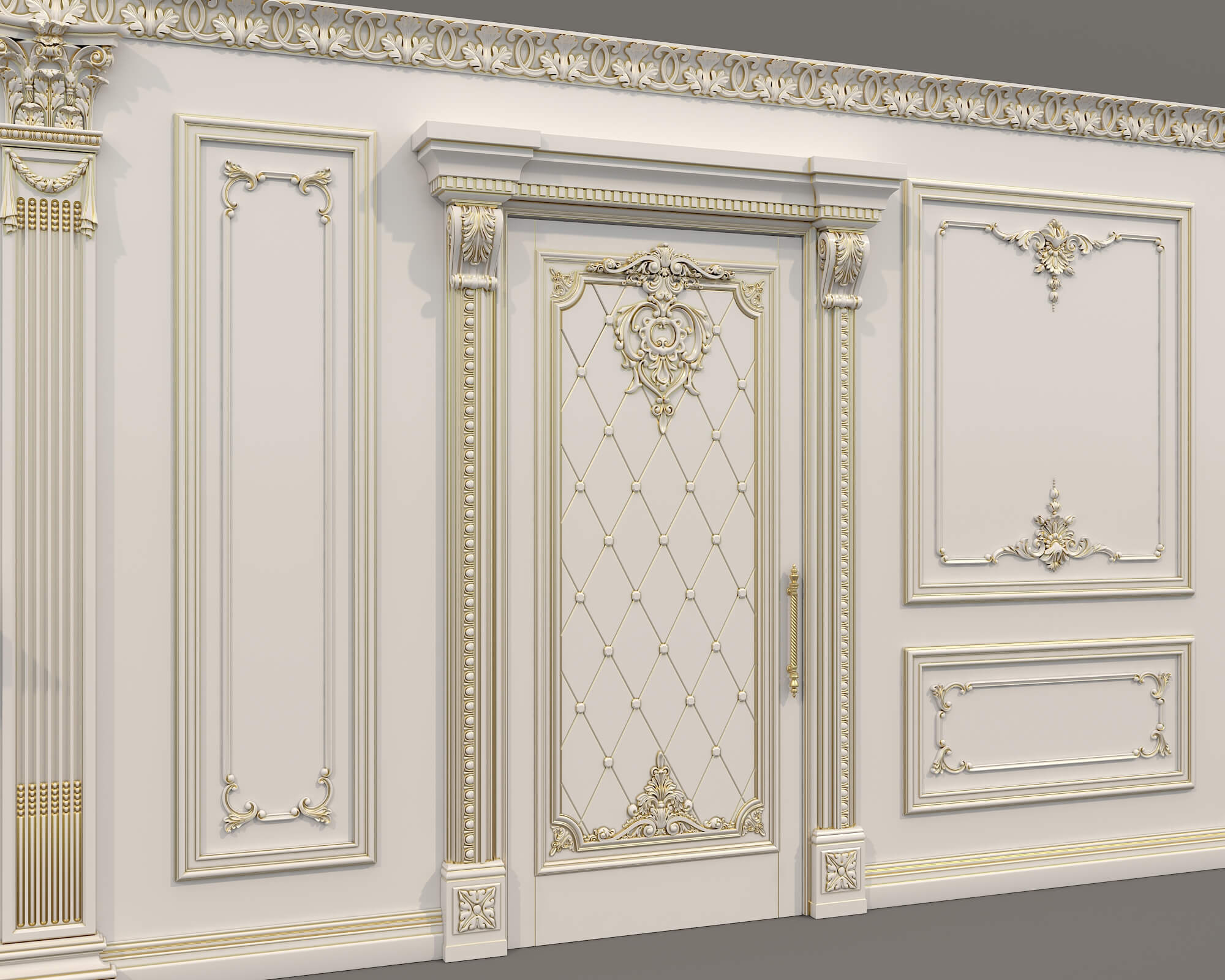 Wall Molding in Classic French Style 33 - 3D Model by nhattuankts