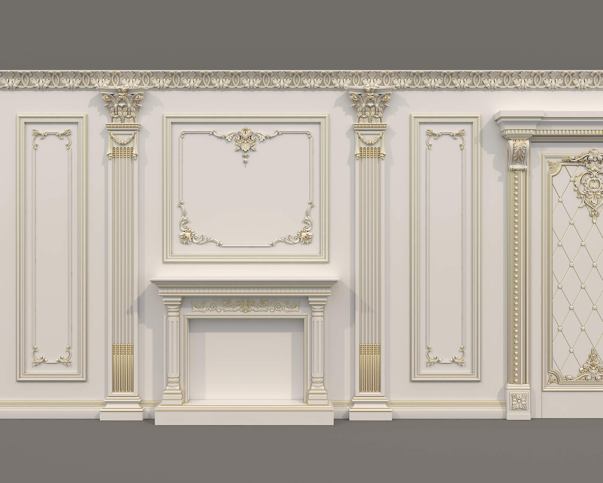 Wall Molding in Classic French Style 33 - 3D Model by nhattuankts