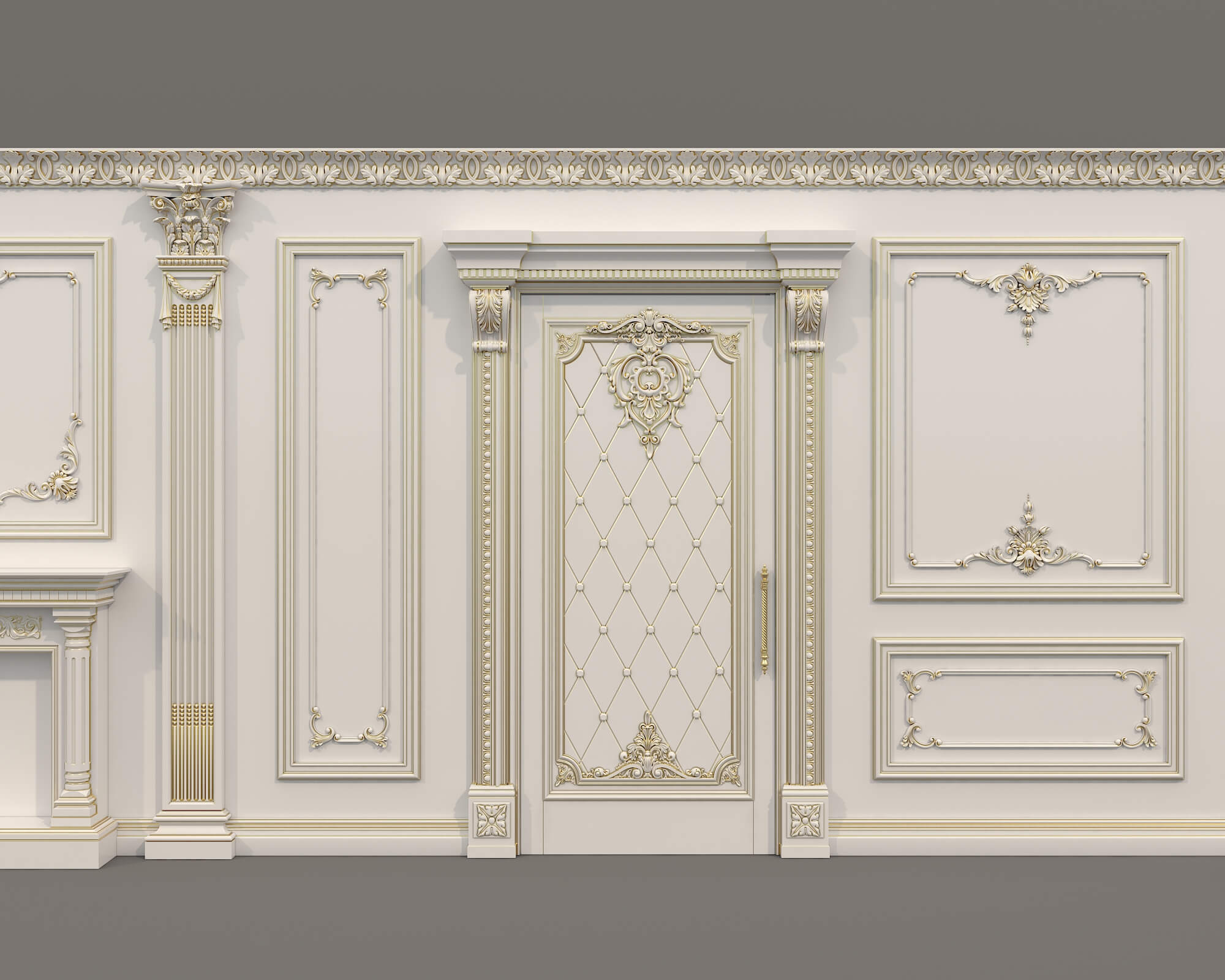 Wall Molding in Classic French Style 33 - 3D Model by nhattuankts