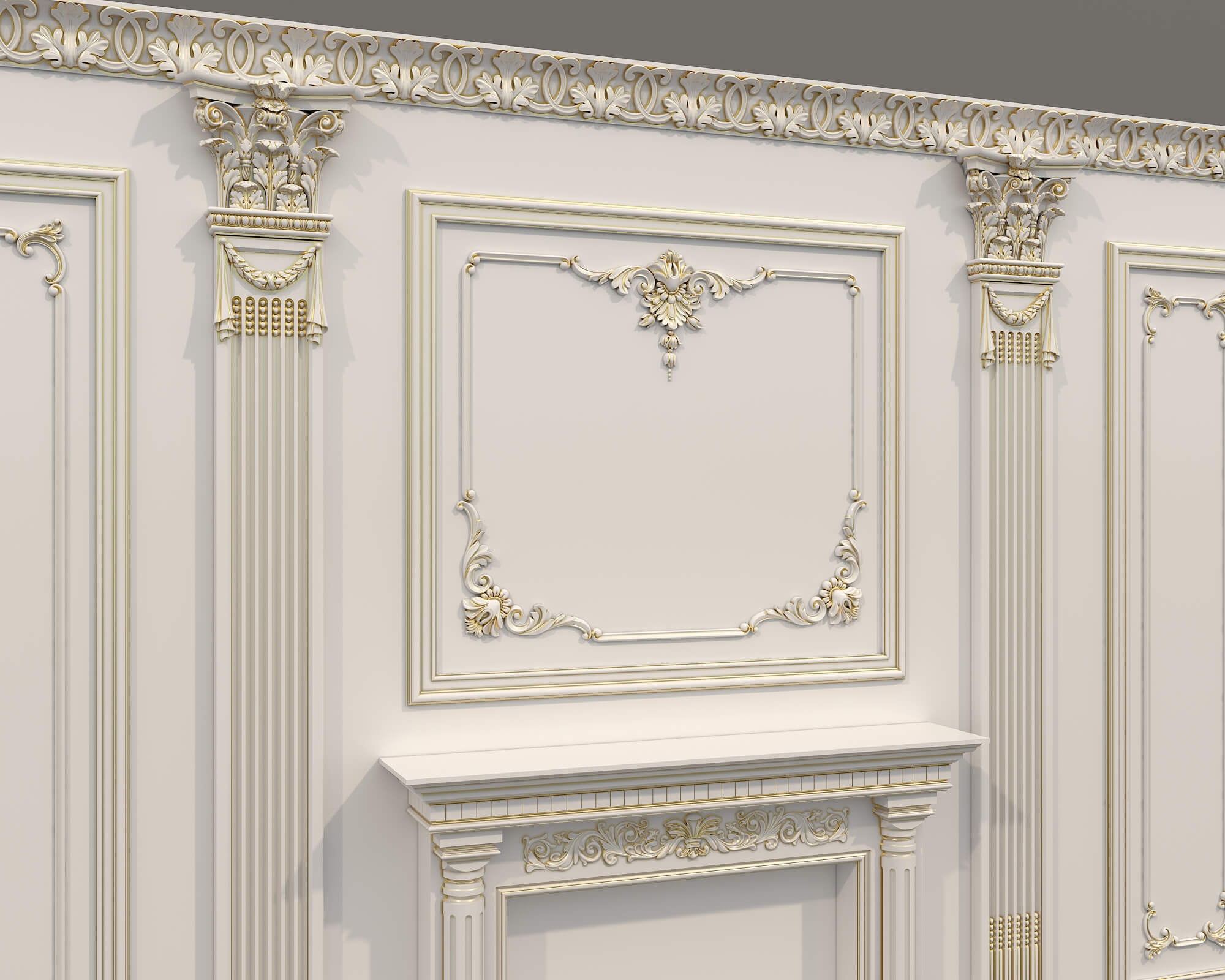 Wall Molding in Classic French Style 33 - 3D Model by nhattuankts