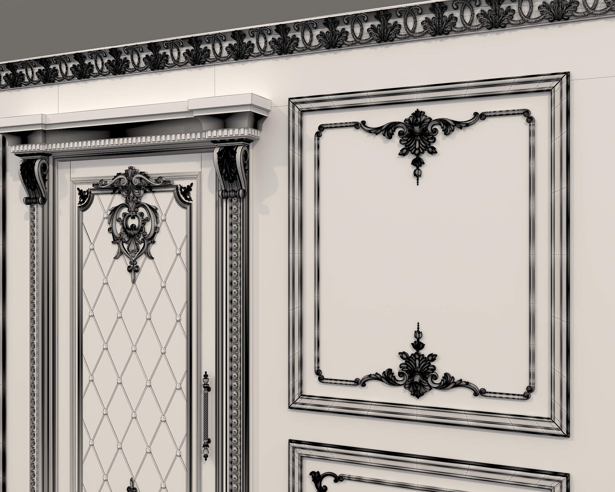 Wall Molding in Classic French Style 33 - 3D Model by nhattuankts