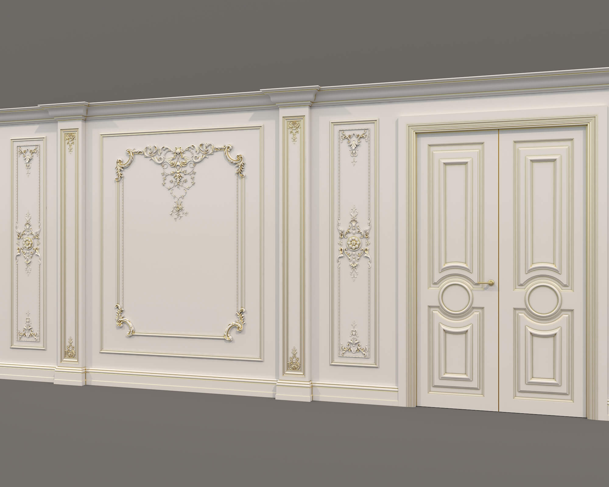 Wall Molding in Classic French Style 34 - 3D Model by nhattuankts