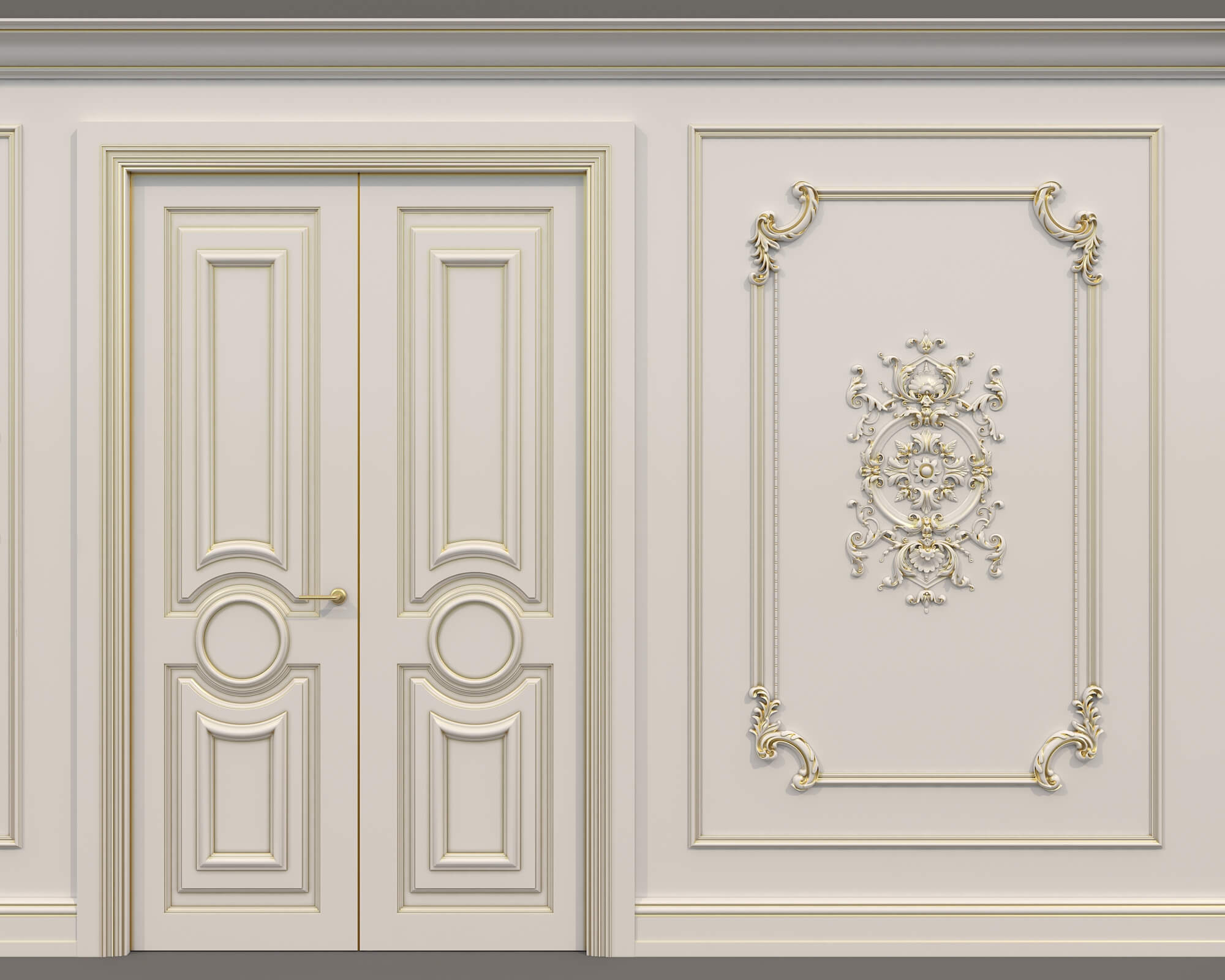 Wall Molding in Classic French Style 34 - 3D Model by nhattuankts