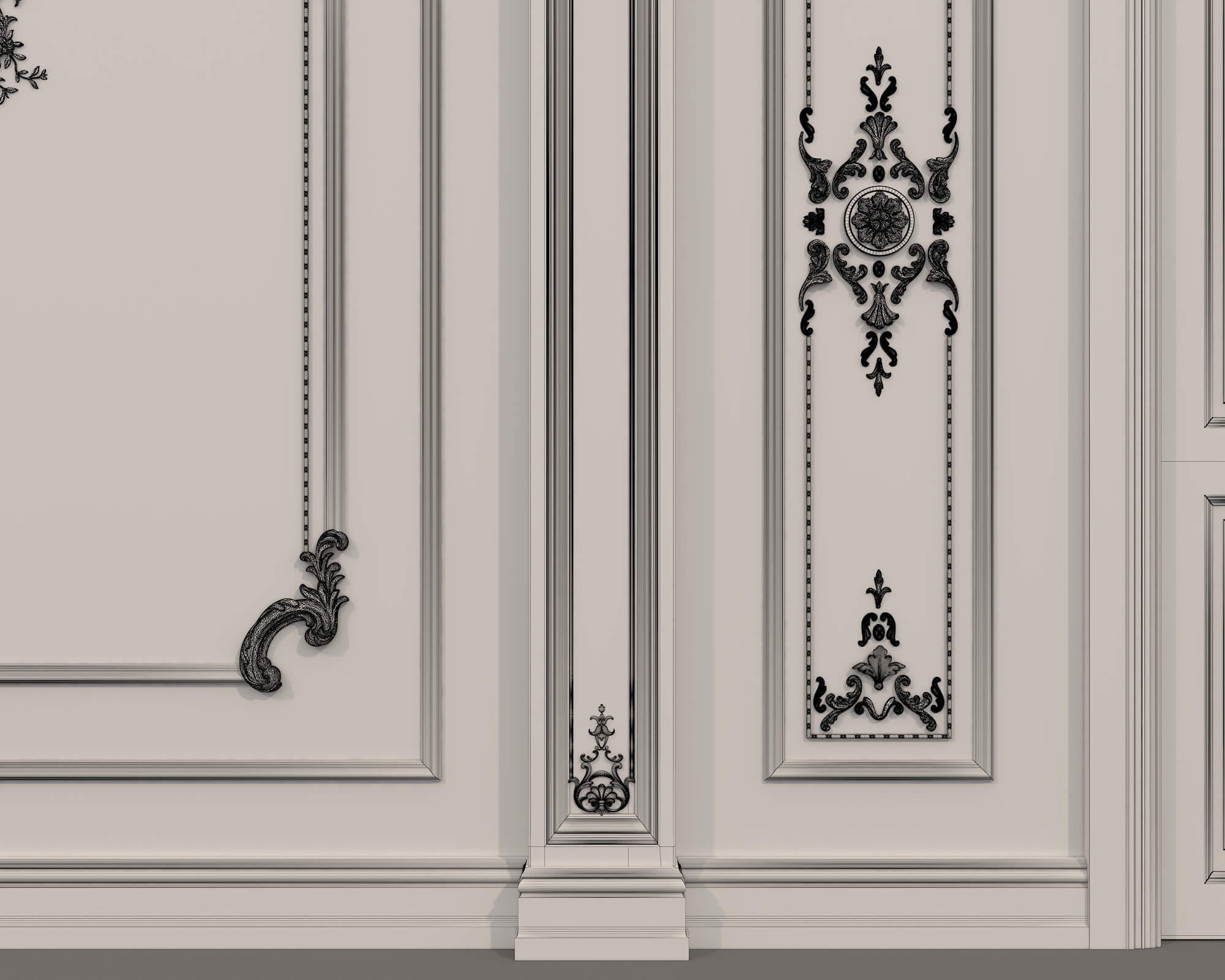 Wall Molding in Classic French Style 34 - 3D Model by nhattuankts