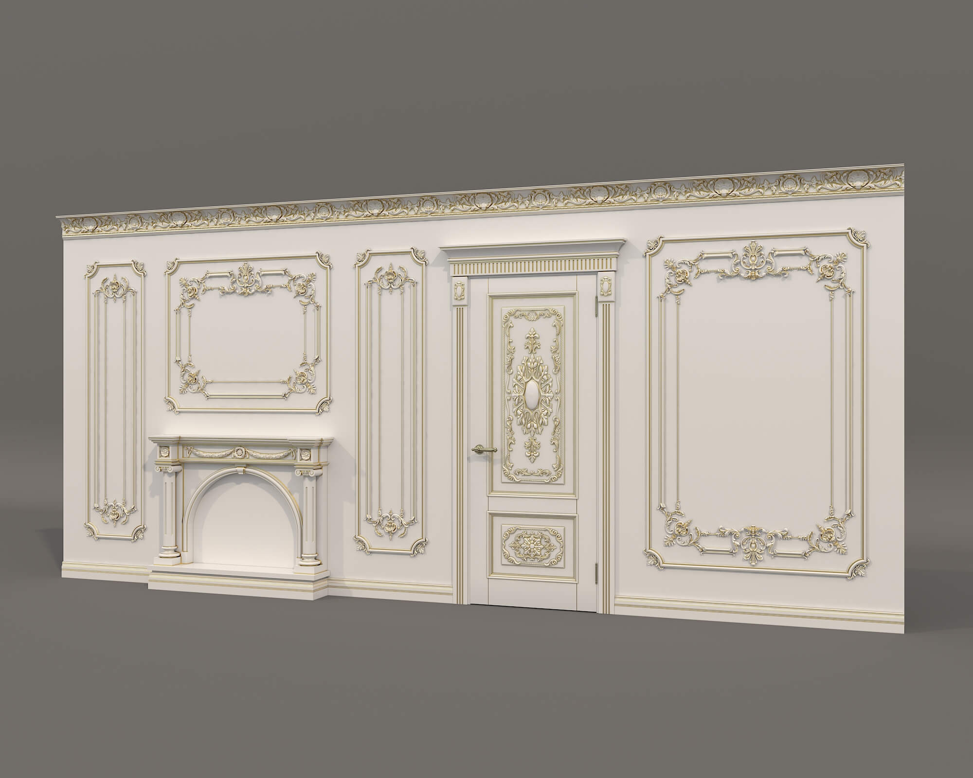 Wall Molding in Classic French Style 35 - 3D Model by nhattuankts