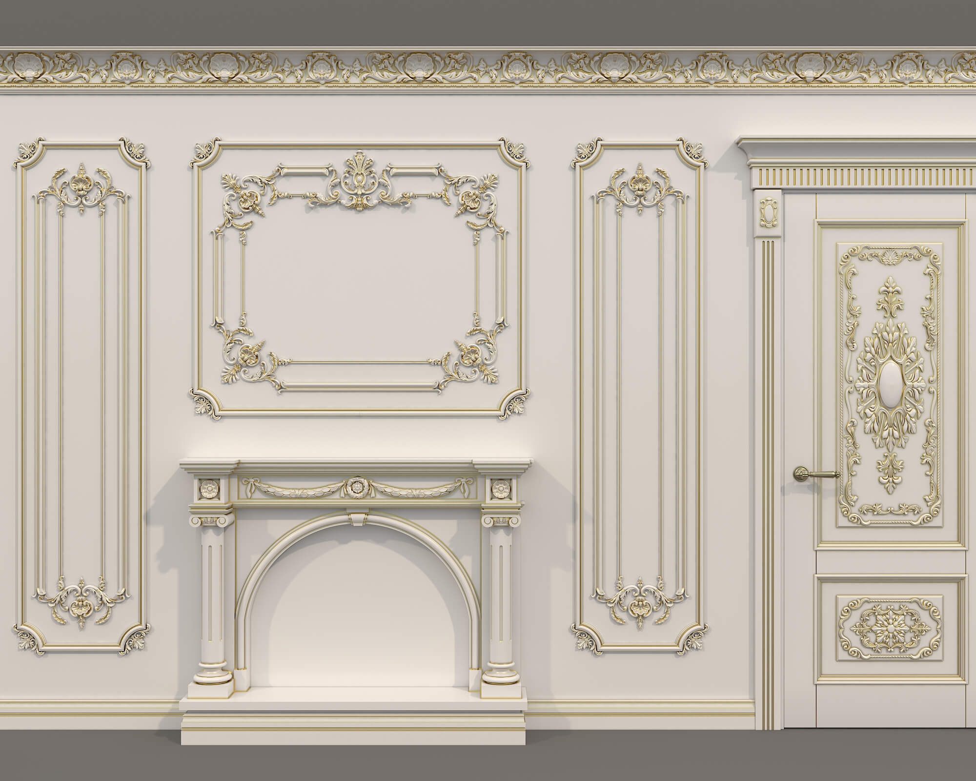 Wall Molding in Classic French Style 35 - 3D Model by nhattuankts