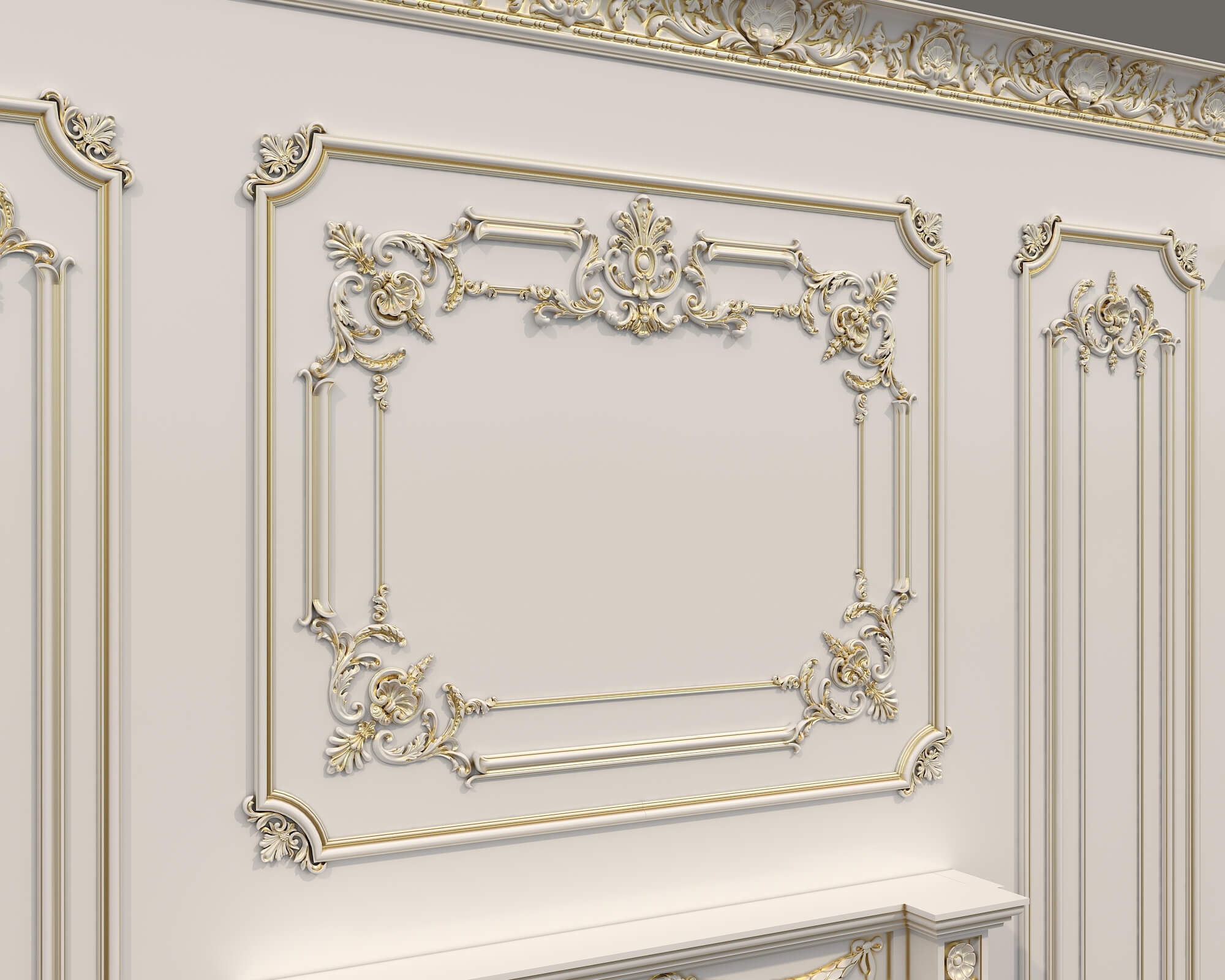 Wall Molding in Classic French Style 35 - 3D Model by nhattuankts