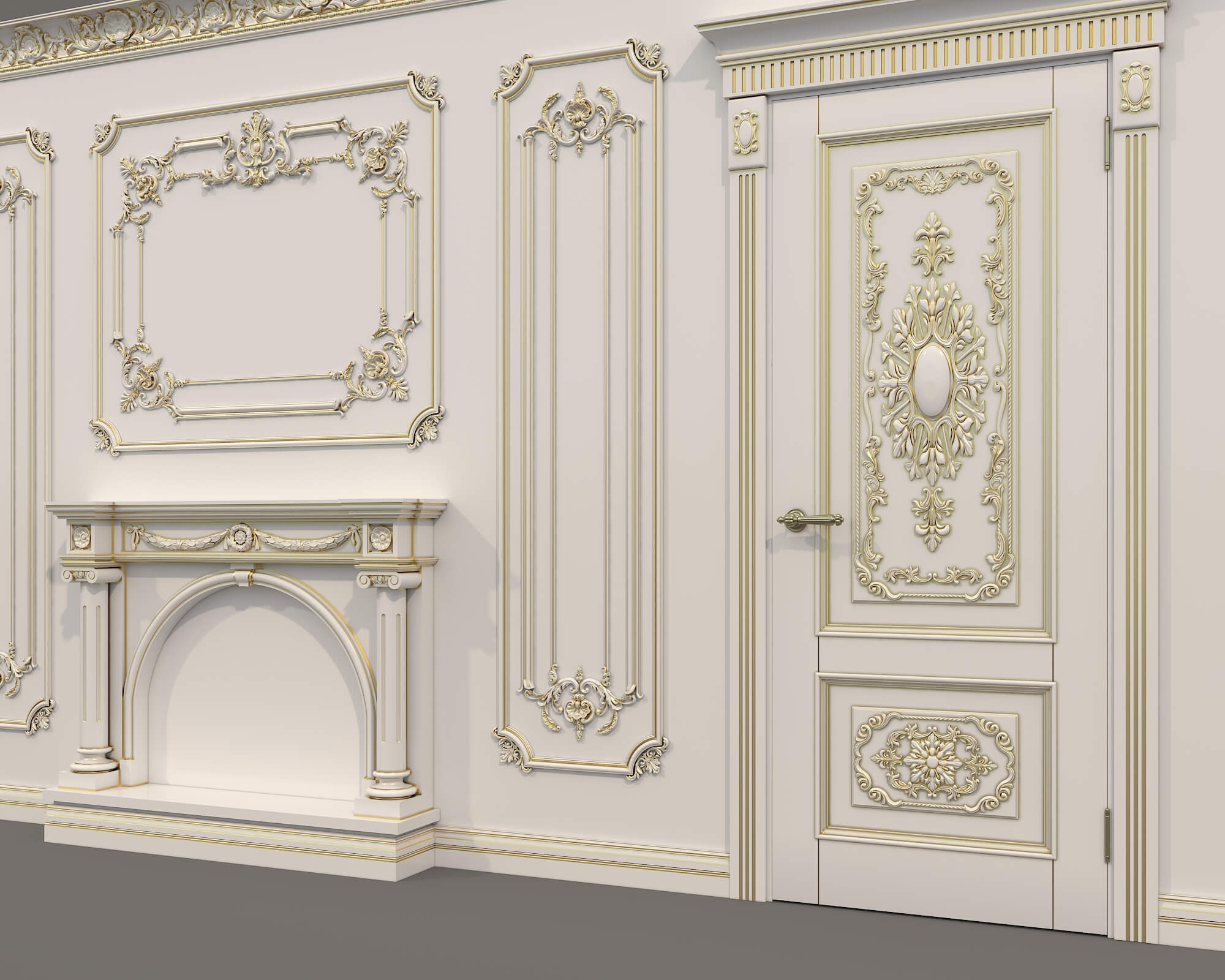 Wall Molding in Classic French Style 35 - 3D Model by nhattuankts
