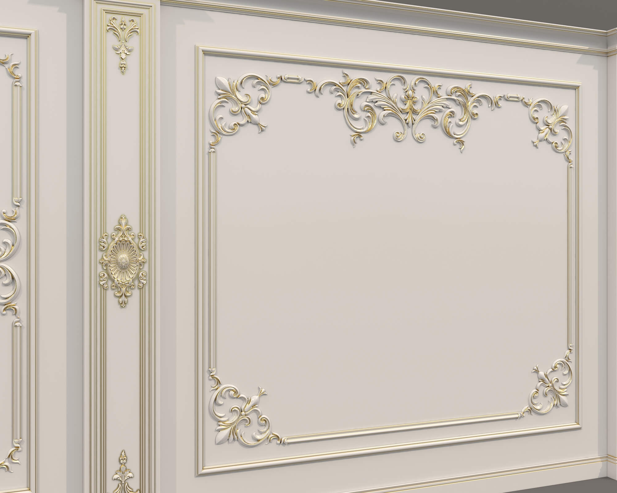 Wall Molding in Classic French Style 36 - 3D Model by nhattuankts