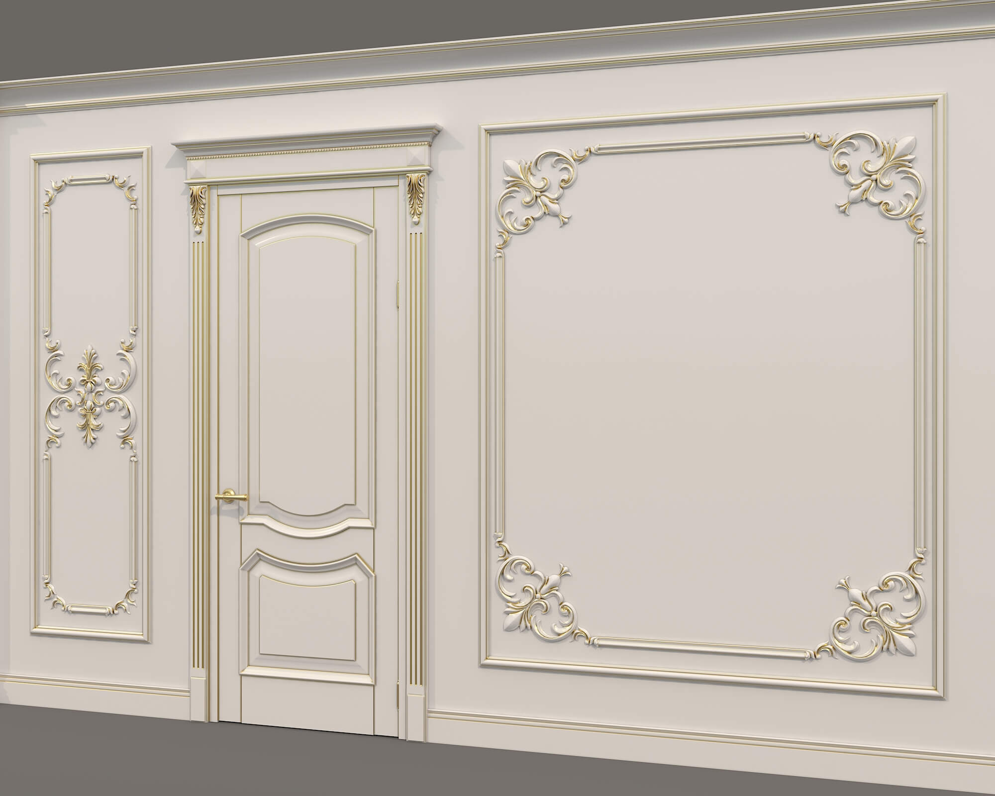 Wall Molding in Classic French Style 36 - 3D Model by nhattuankts