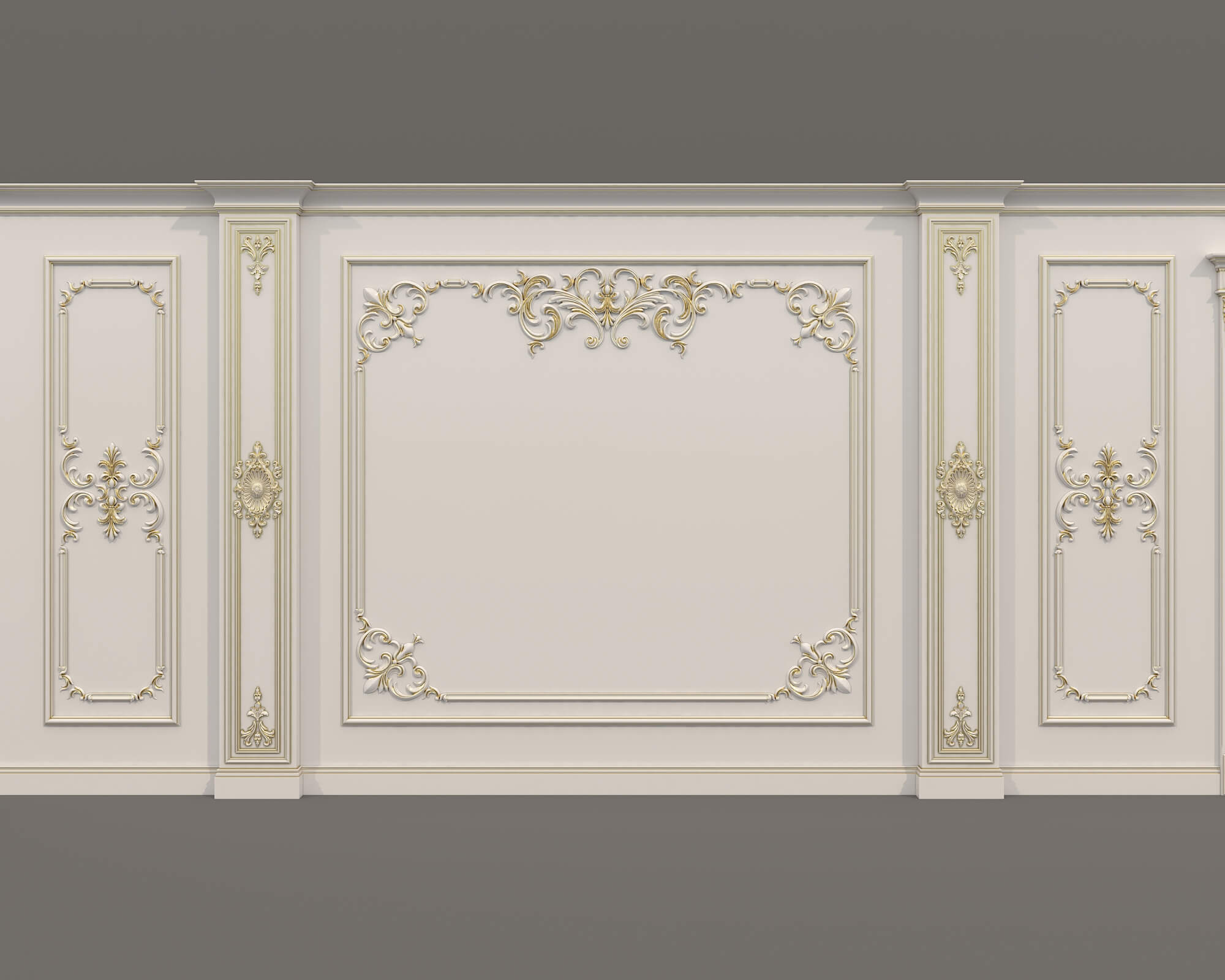 Wall Molding in Classic French Style 36 - 3D Model by nhattuankts