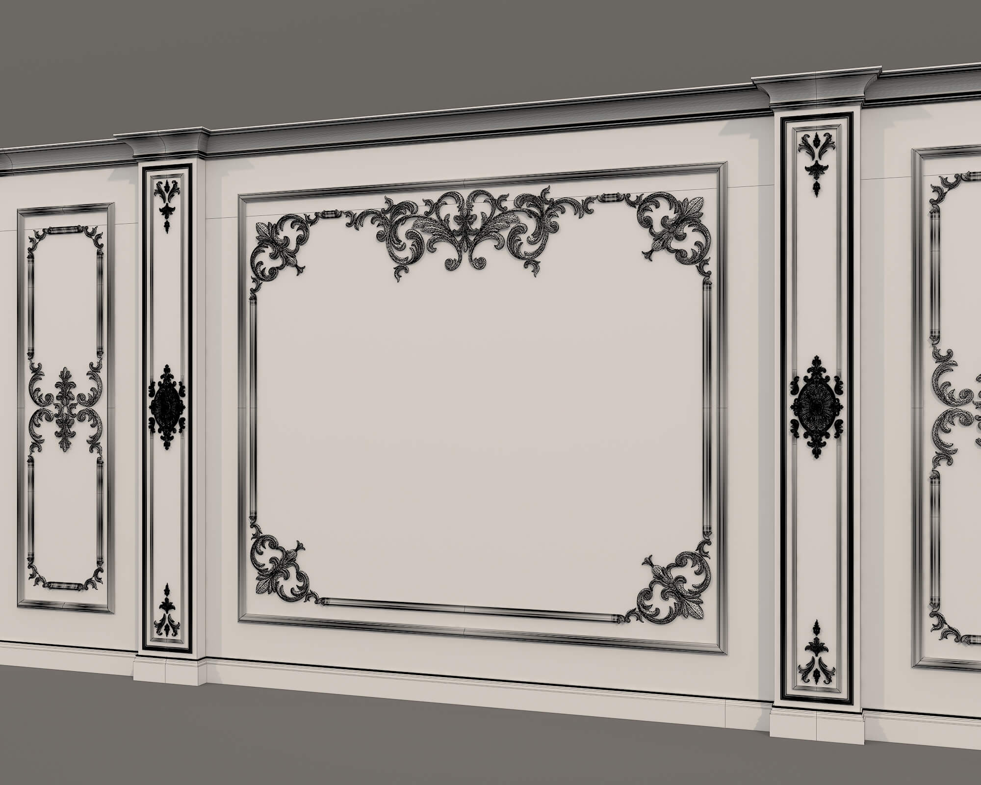 Wall Molding in Classic French Style 36 - 3D Model by nhattuankts