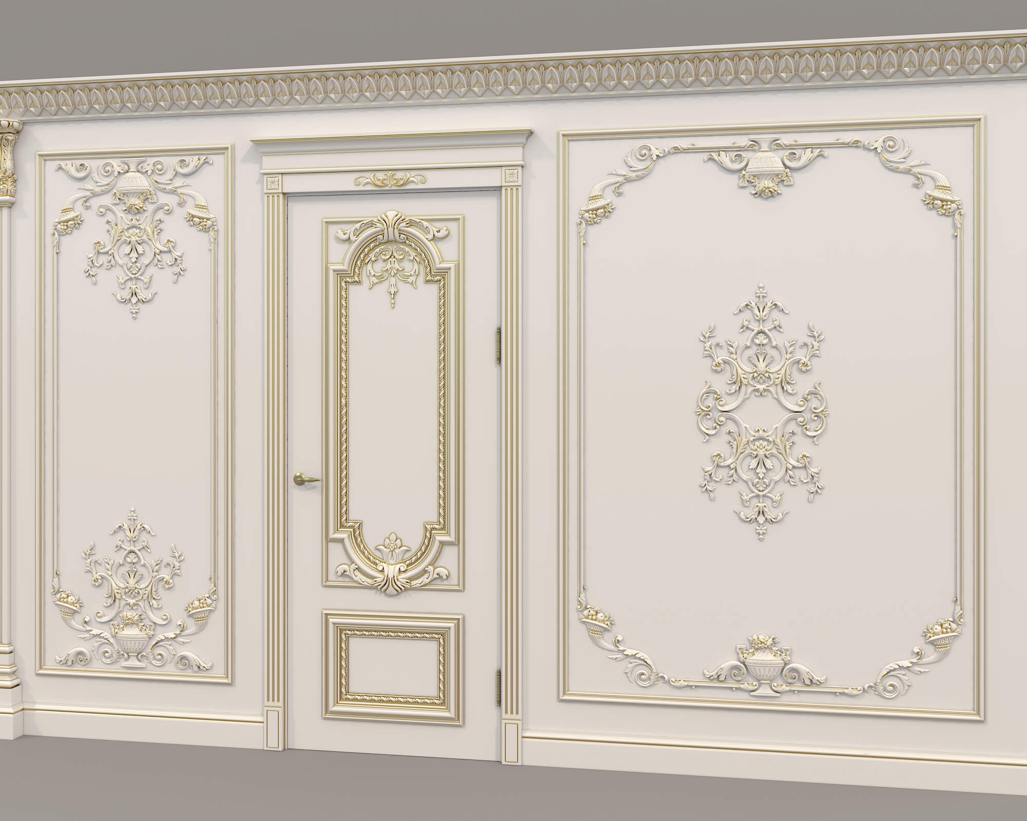 Wall Molding in Classic French Style 38 - 3D Model by nhattuankts