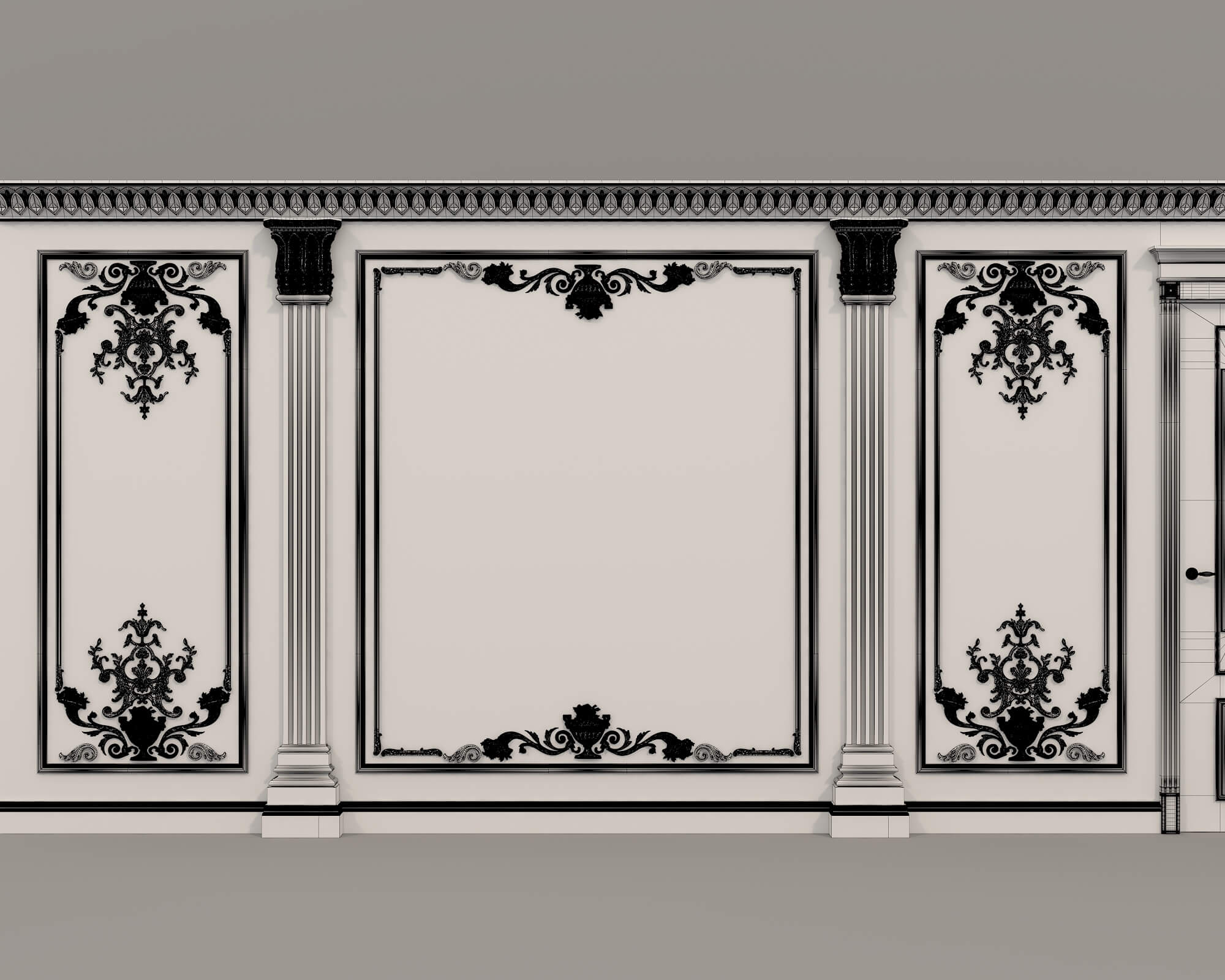Wall Molding in Classic French Style 38 - 3D Model by nhattuankts