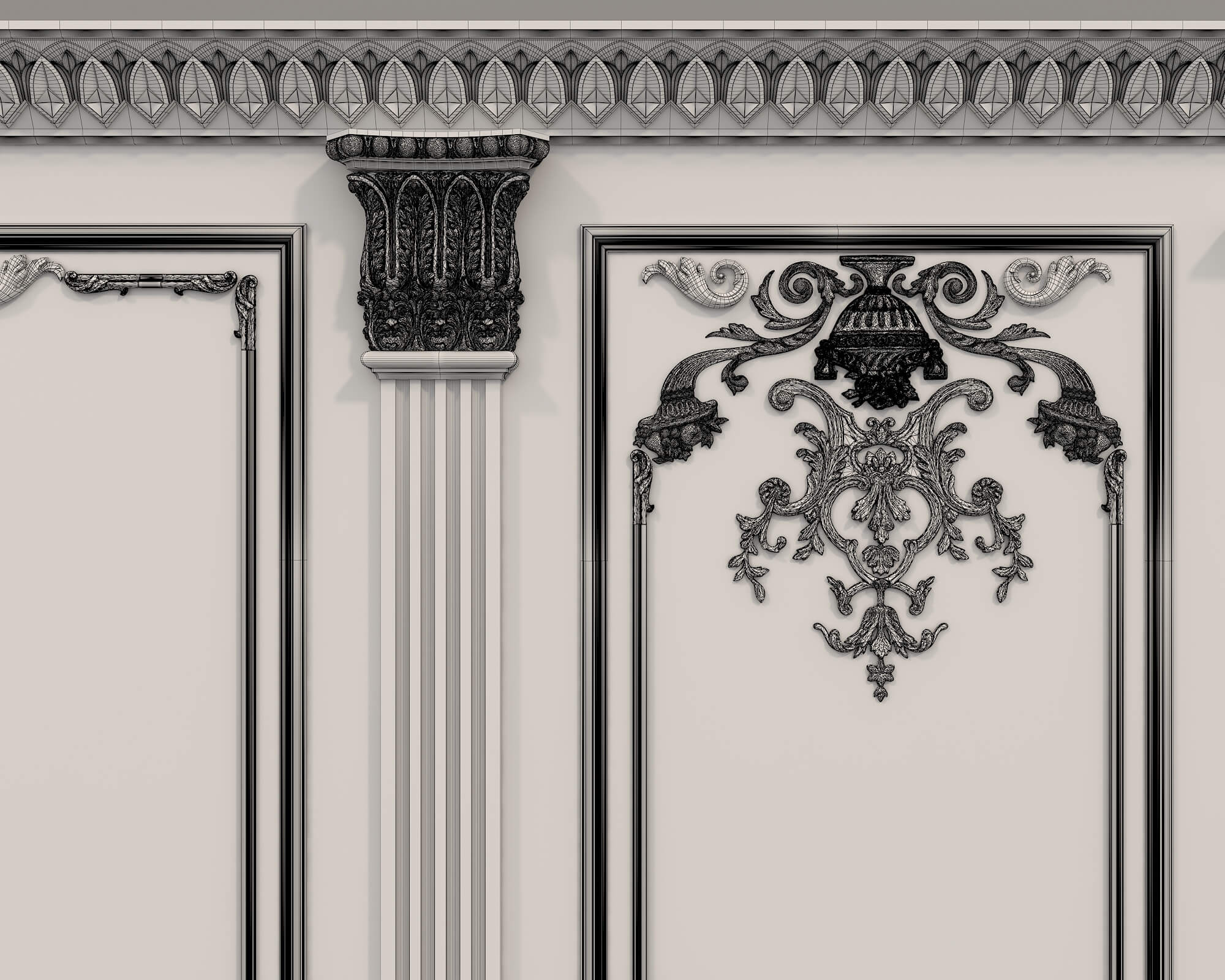 Wall Molding in Classic French Style 38 - 3D Model by nhattuankts