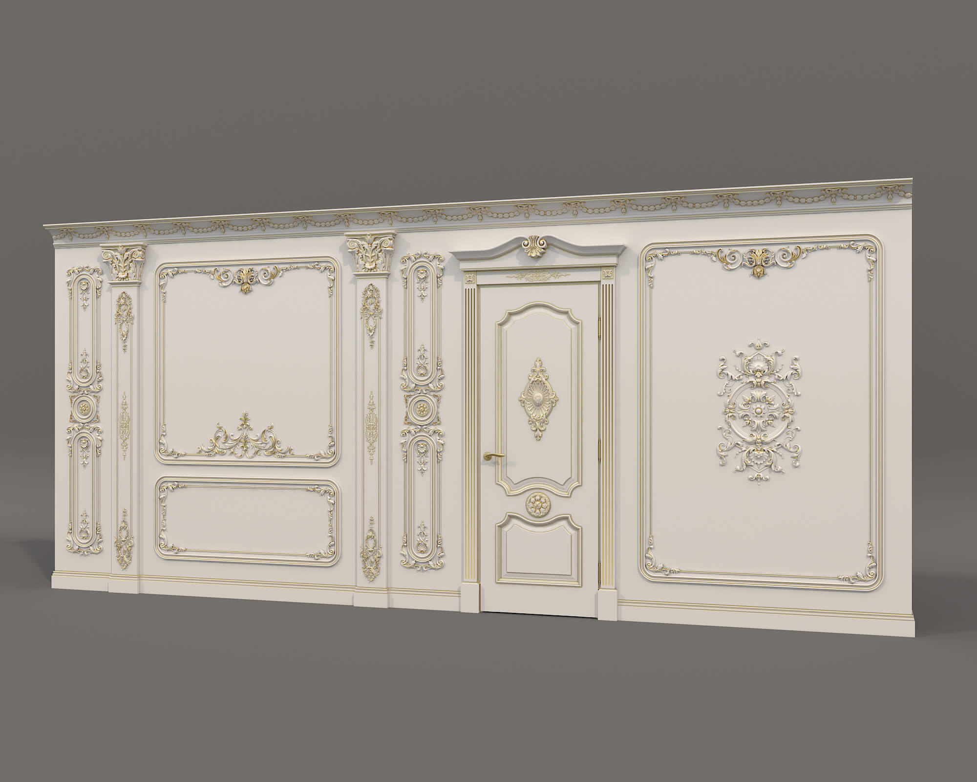 Wall Molding in Classic French Style 37 - 3D Model by nhattuankts
