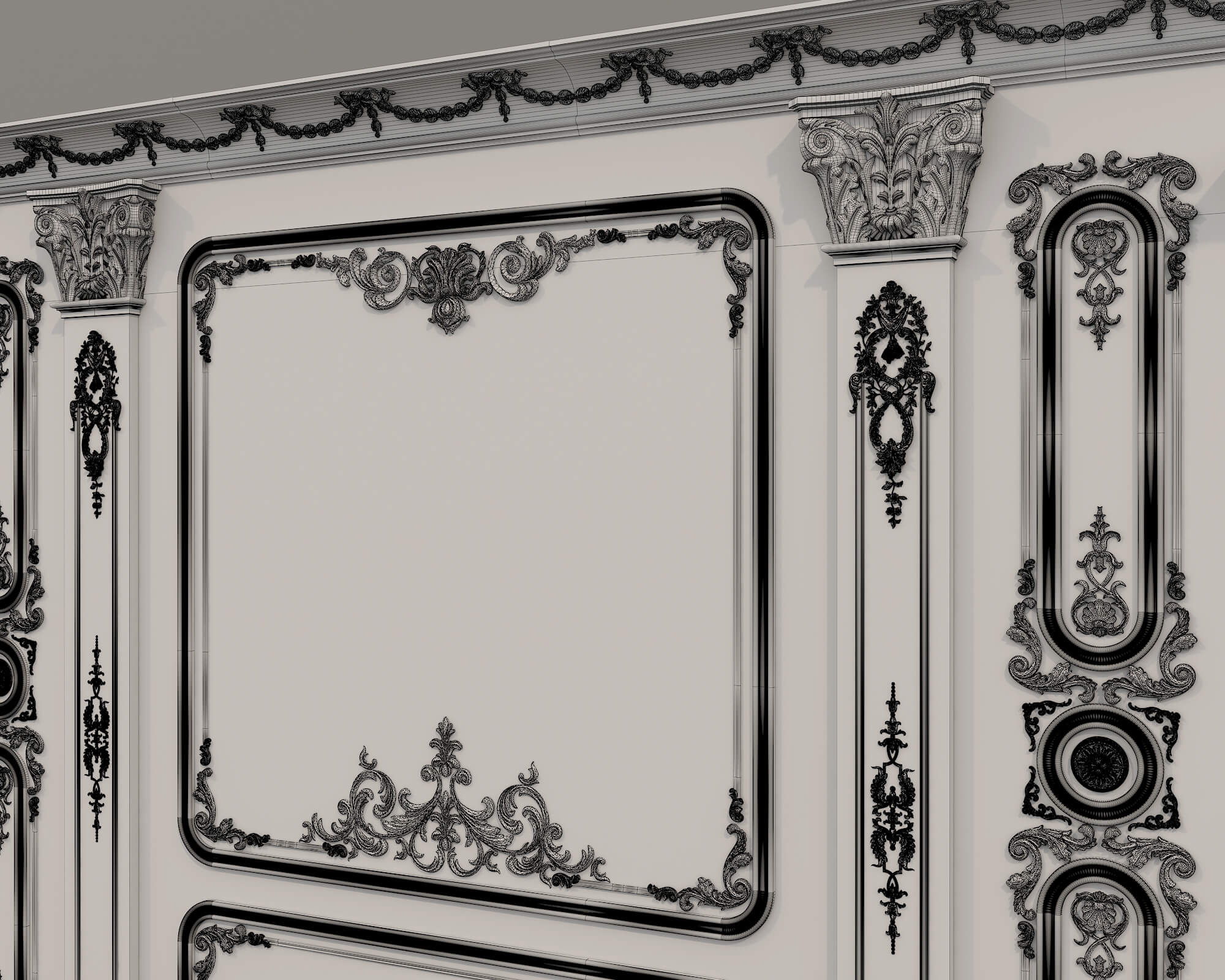 Wall Molding in Classic French Style 37 - 3D Model by nhattuankts