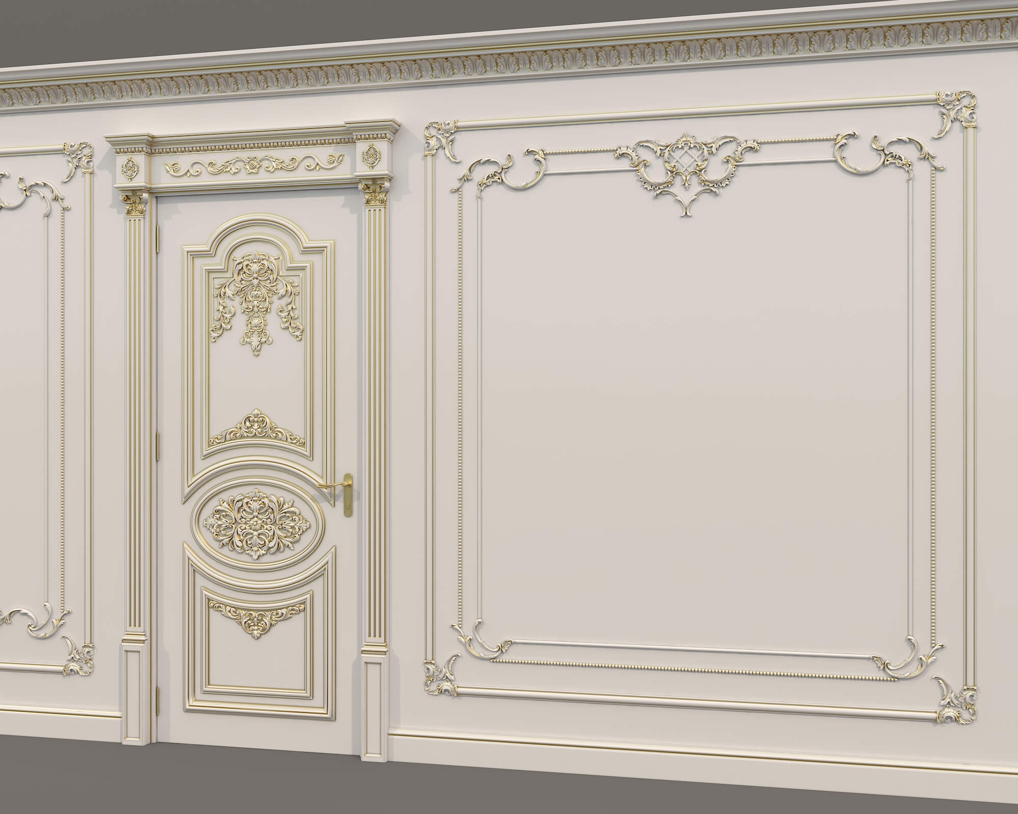 Wall Molding in Classic French Style 39 - 3D Model by nhattuankts