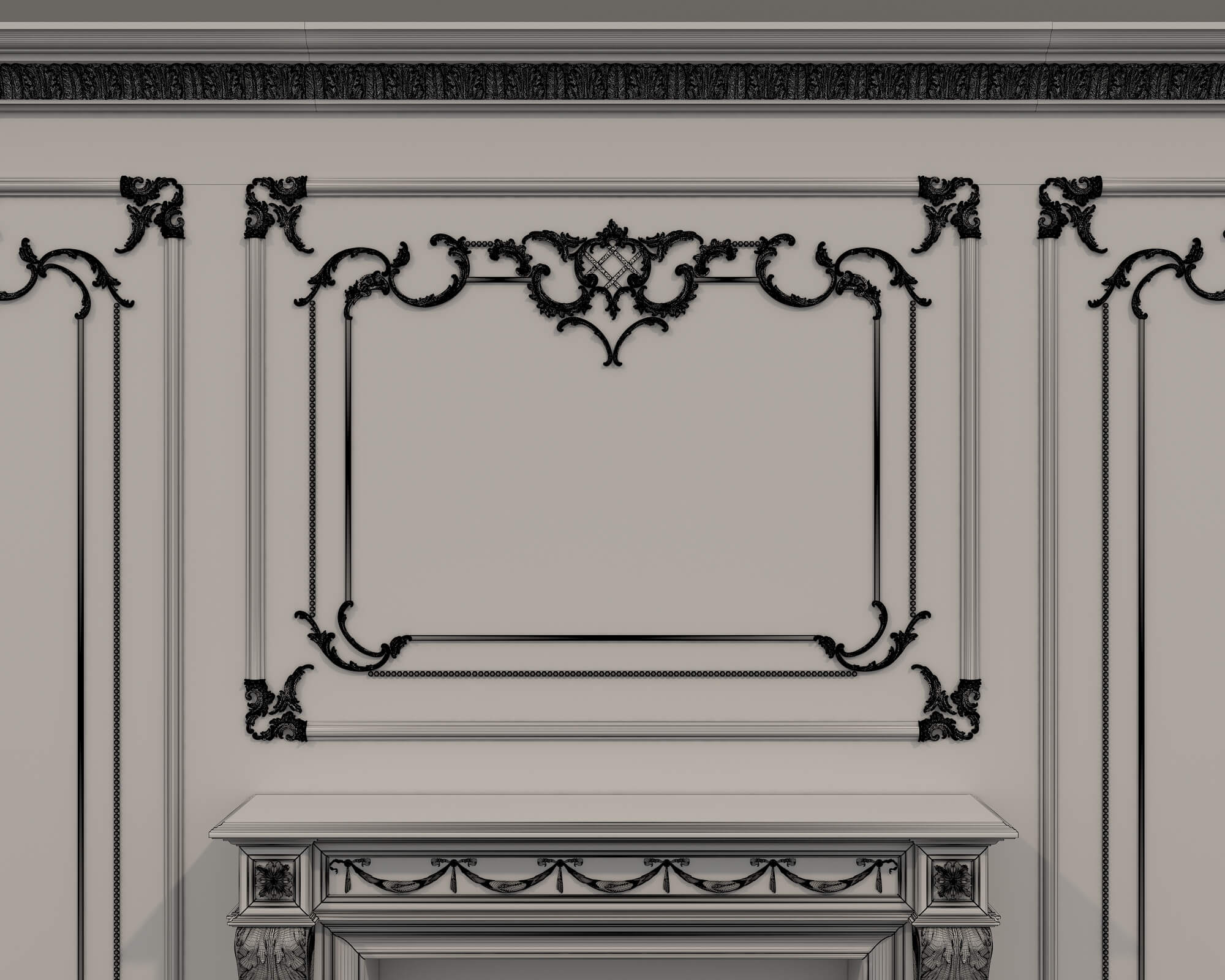 Wall Molding in Classic French Style 39 - 3D Model by nhattuankts