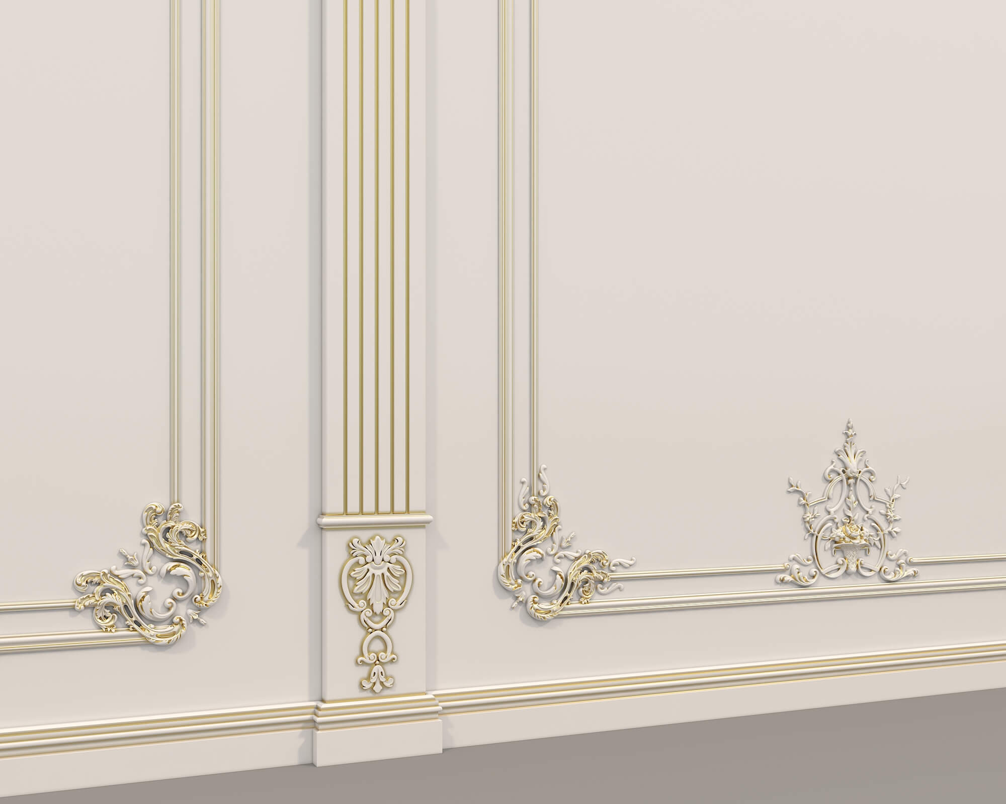 Wall Molding in Classic French Style 40 - 3D Model by nhattuankts
