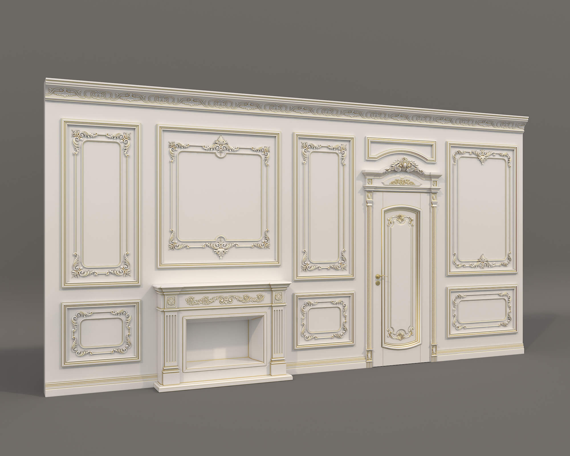 Wall Molding in Classic French Style 41 - 3D Model by nhattuankts