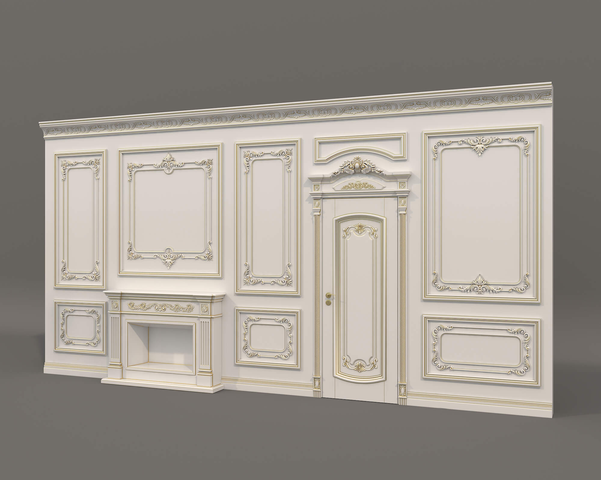 Wall Molding in Classic French Style 41 - 3D Model by nhattuankts