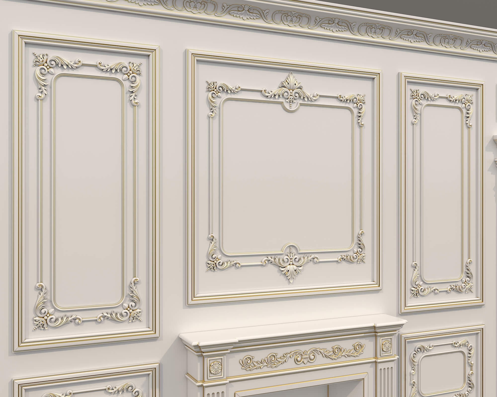 Wall Molding in Classic French Style 41 - 3D Model by nhattuankts