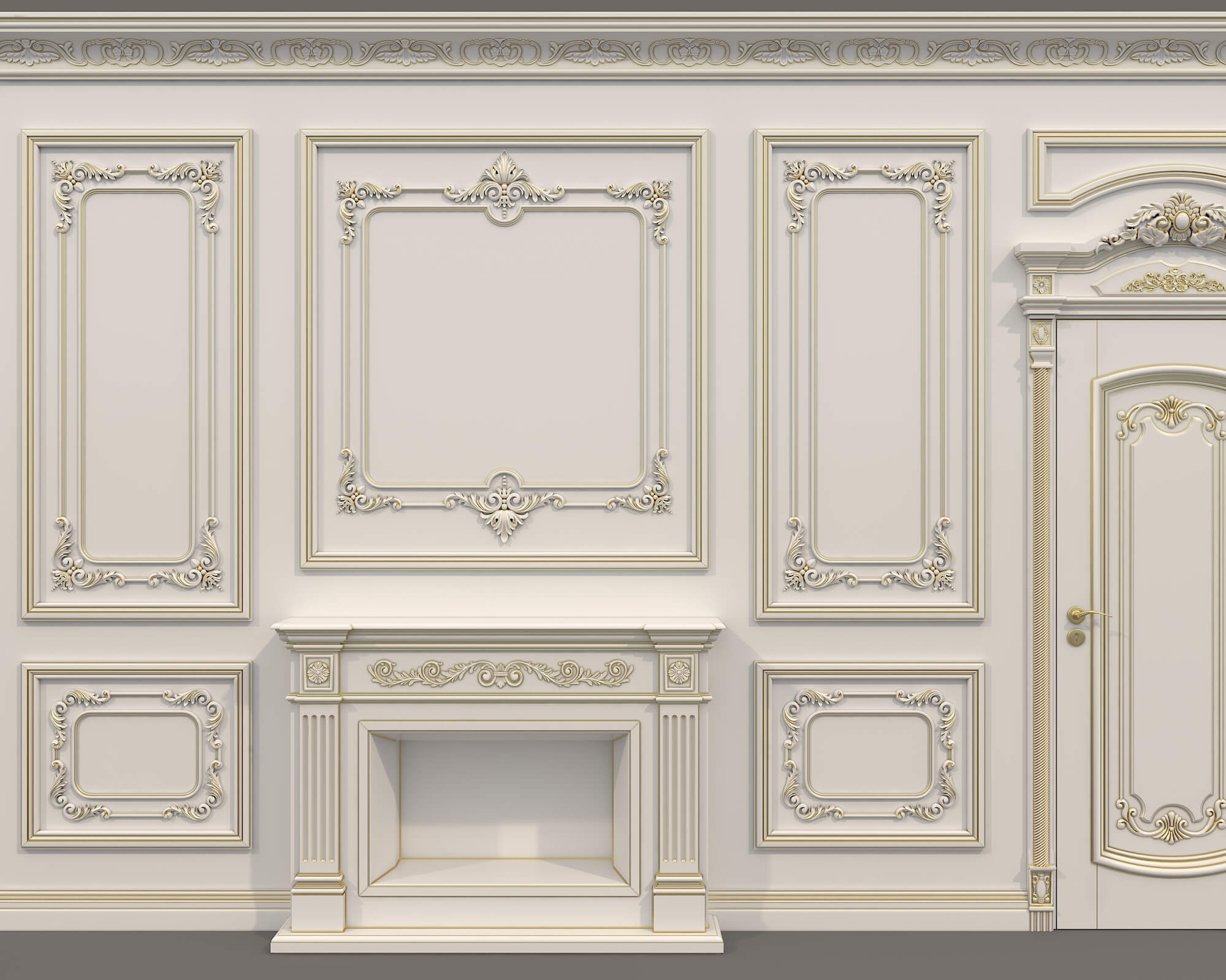 Wall Molding in Classic French Style 41 - 3D Model by nhattuankts