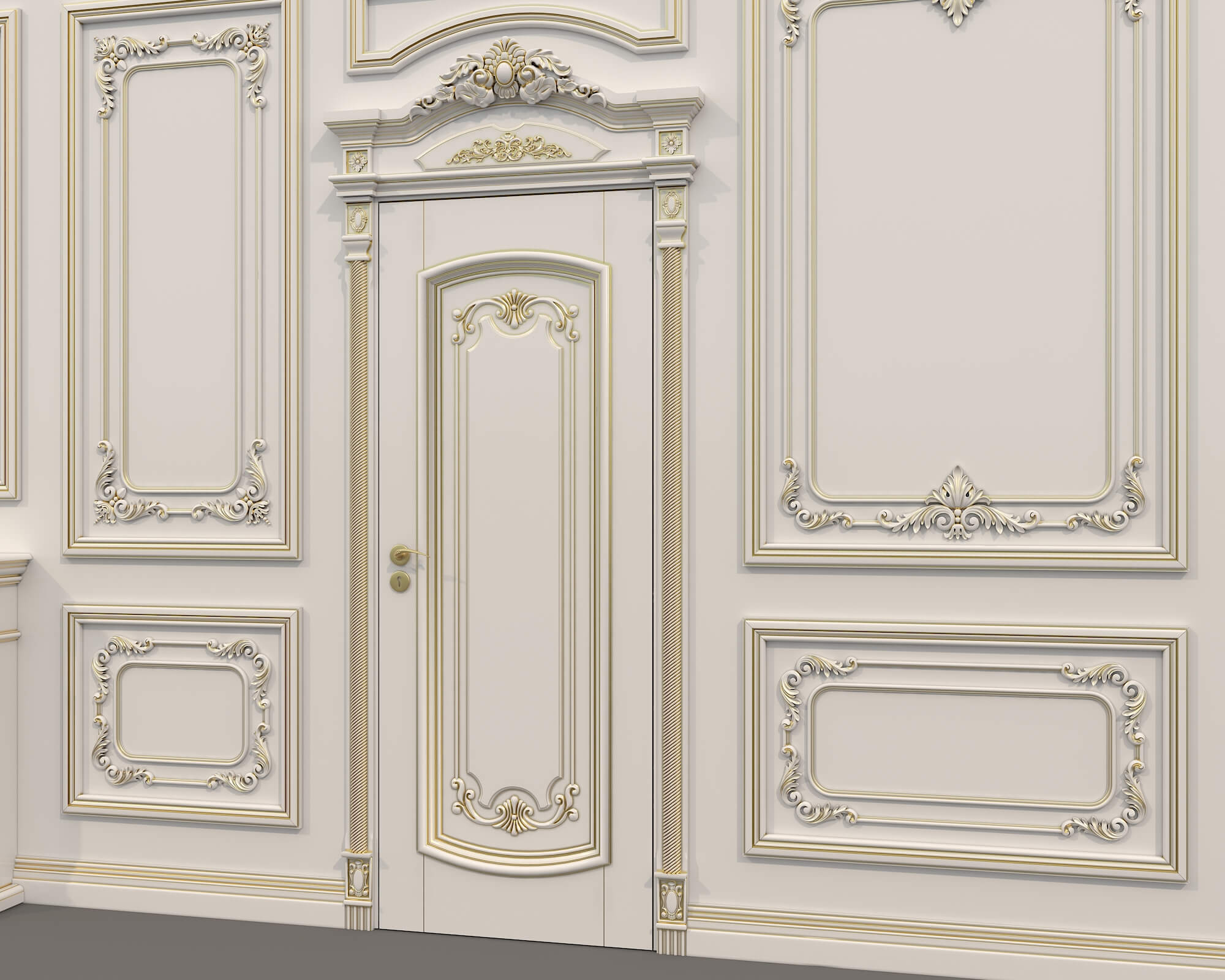 Wall Molding in Classic French Style 41 - 3D Model by nhattuankts