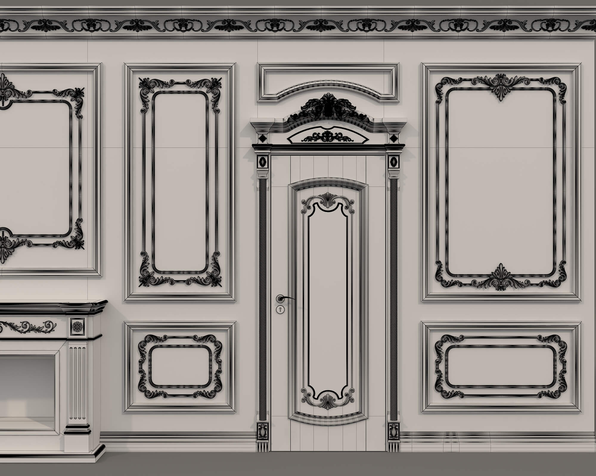 Wall Molding in Classic French Style 41 - 3D Model by nhattuankts