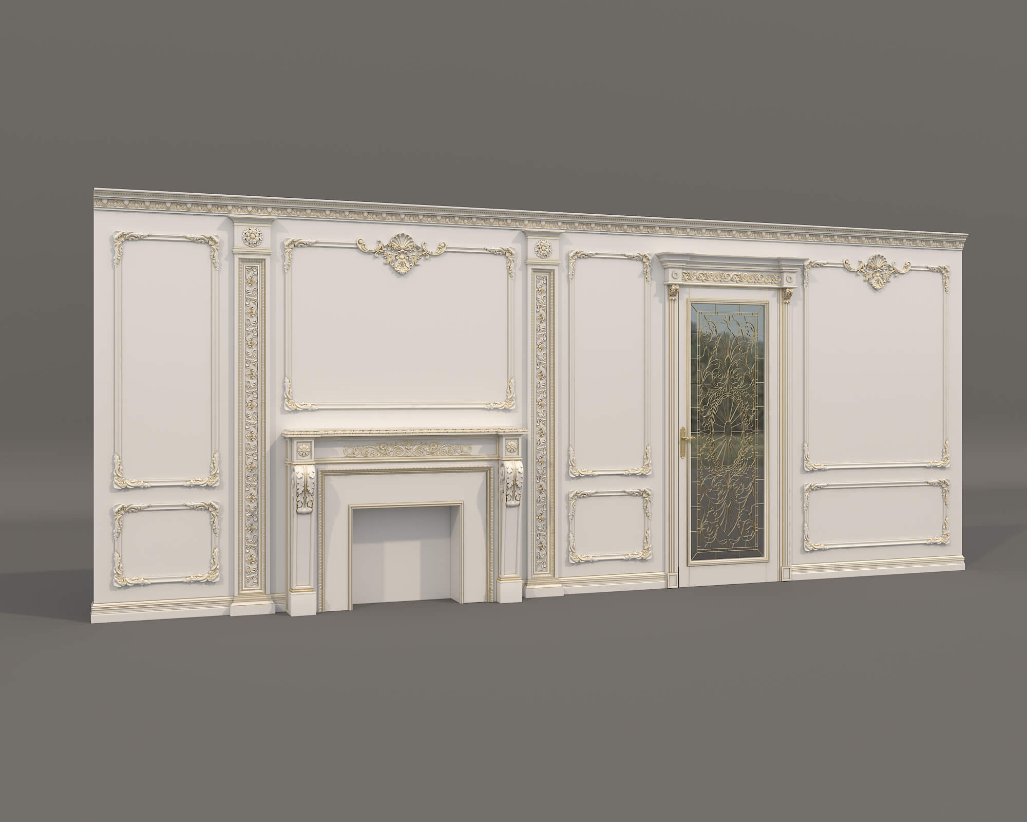 Wall Molding in Classic French Style 42 - 3D Model by nhattuankts