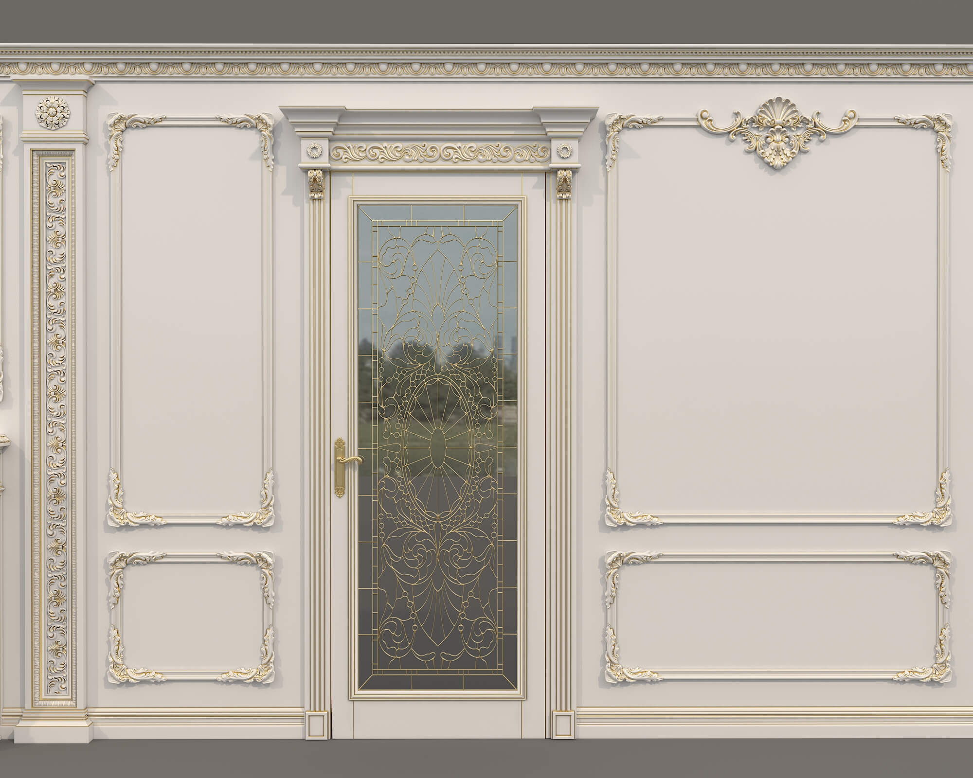 Wall Molding in Classic French Style 42 - 3D Model by nhattuankts