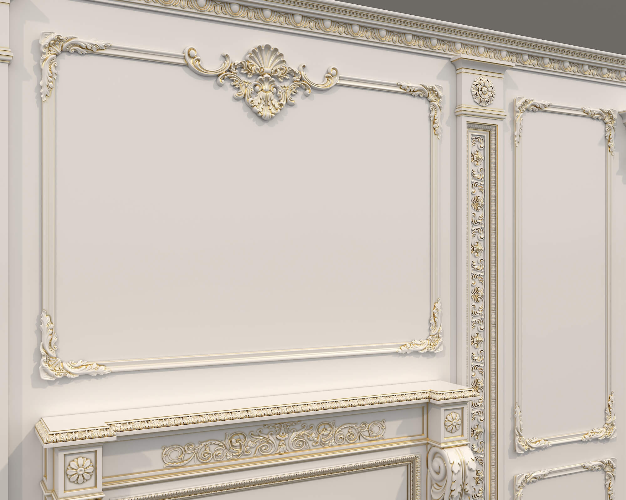 Wall Molding in Classic French Style 42 - 3D Model by nhattuankts