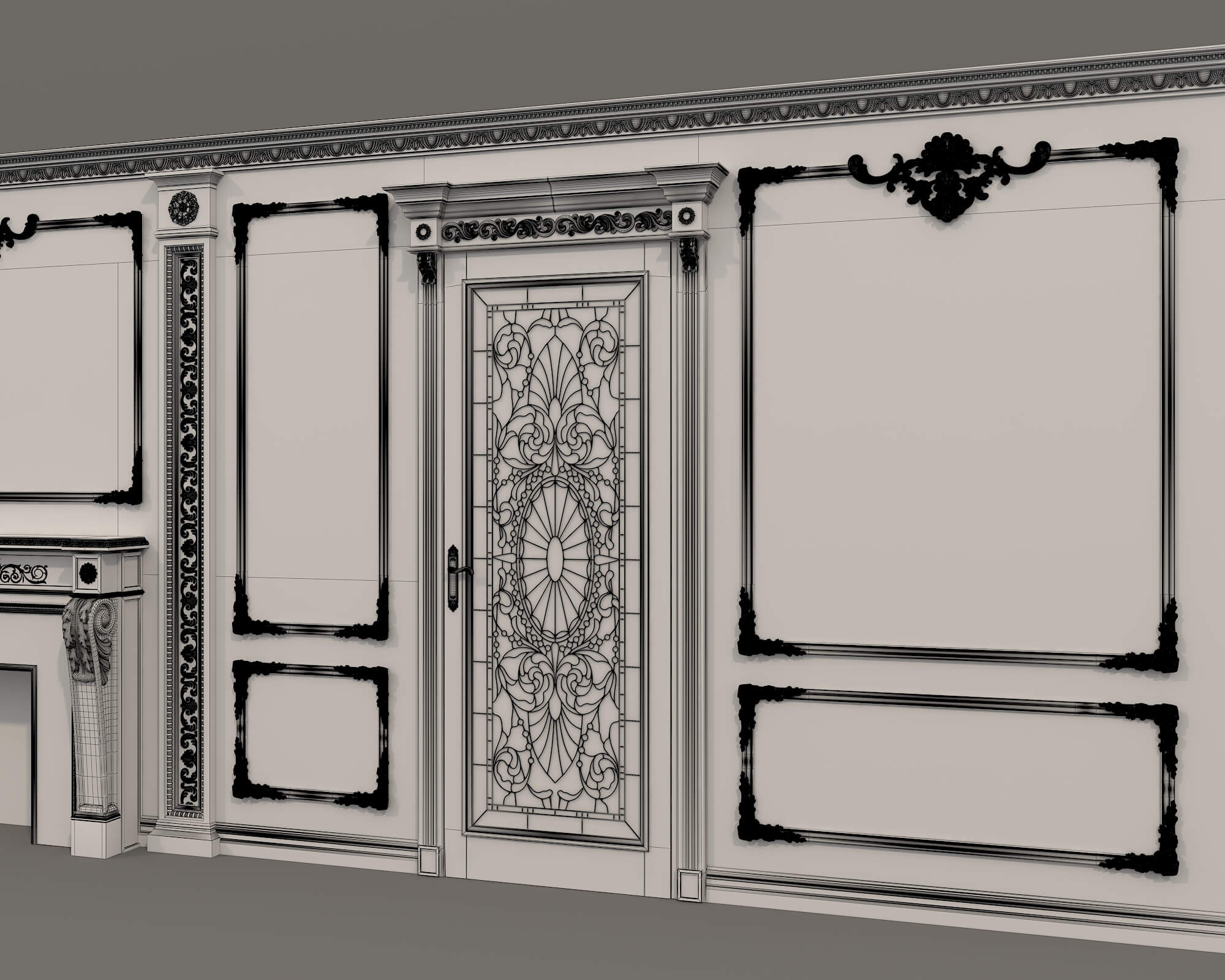 Wall Molding in Classic French Style 42 - 3D Model by nhattuankts