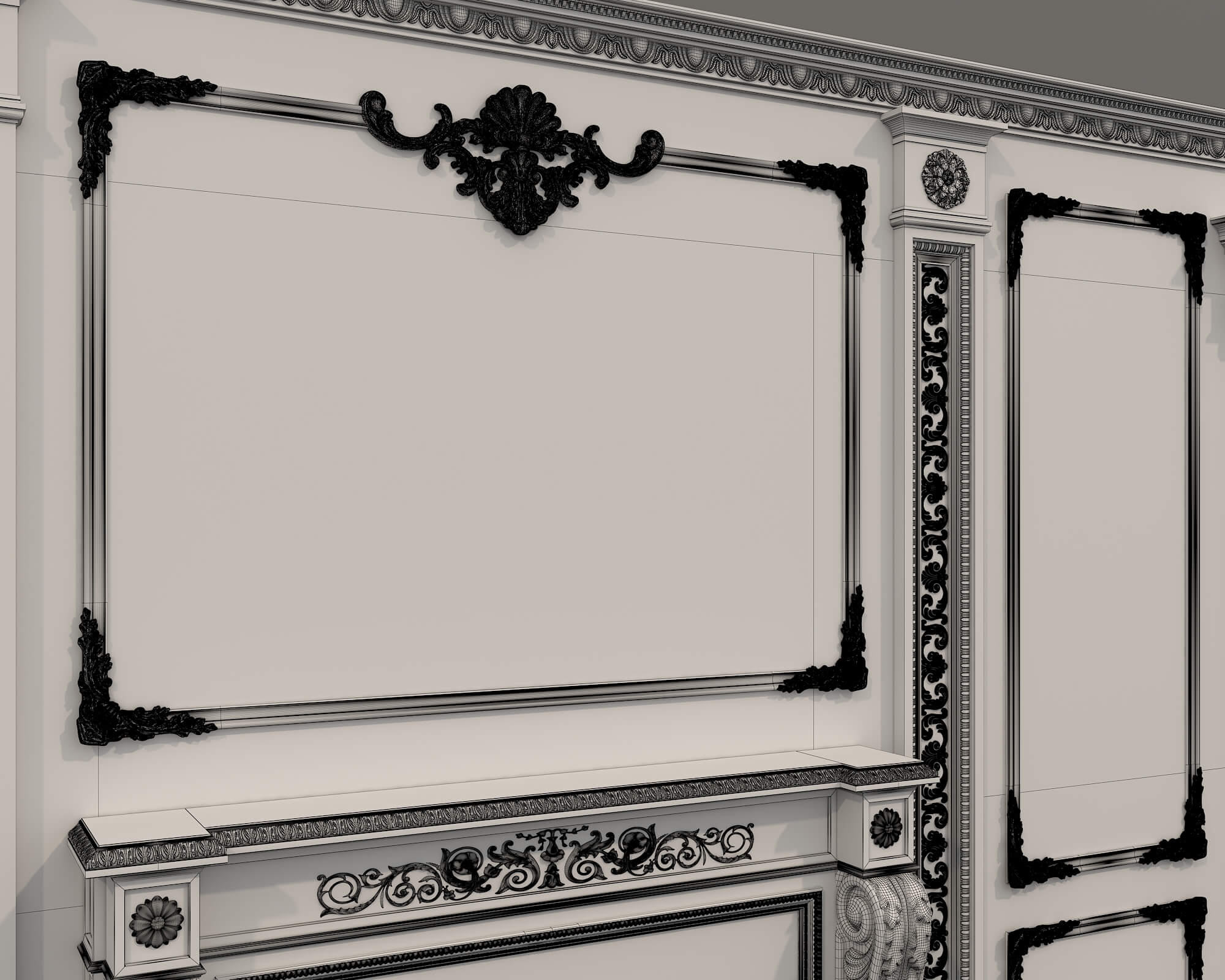 Wall Molding in Classic French Style 42 - 3D Model by nhattuankts
