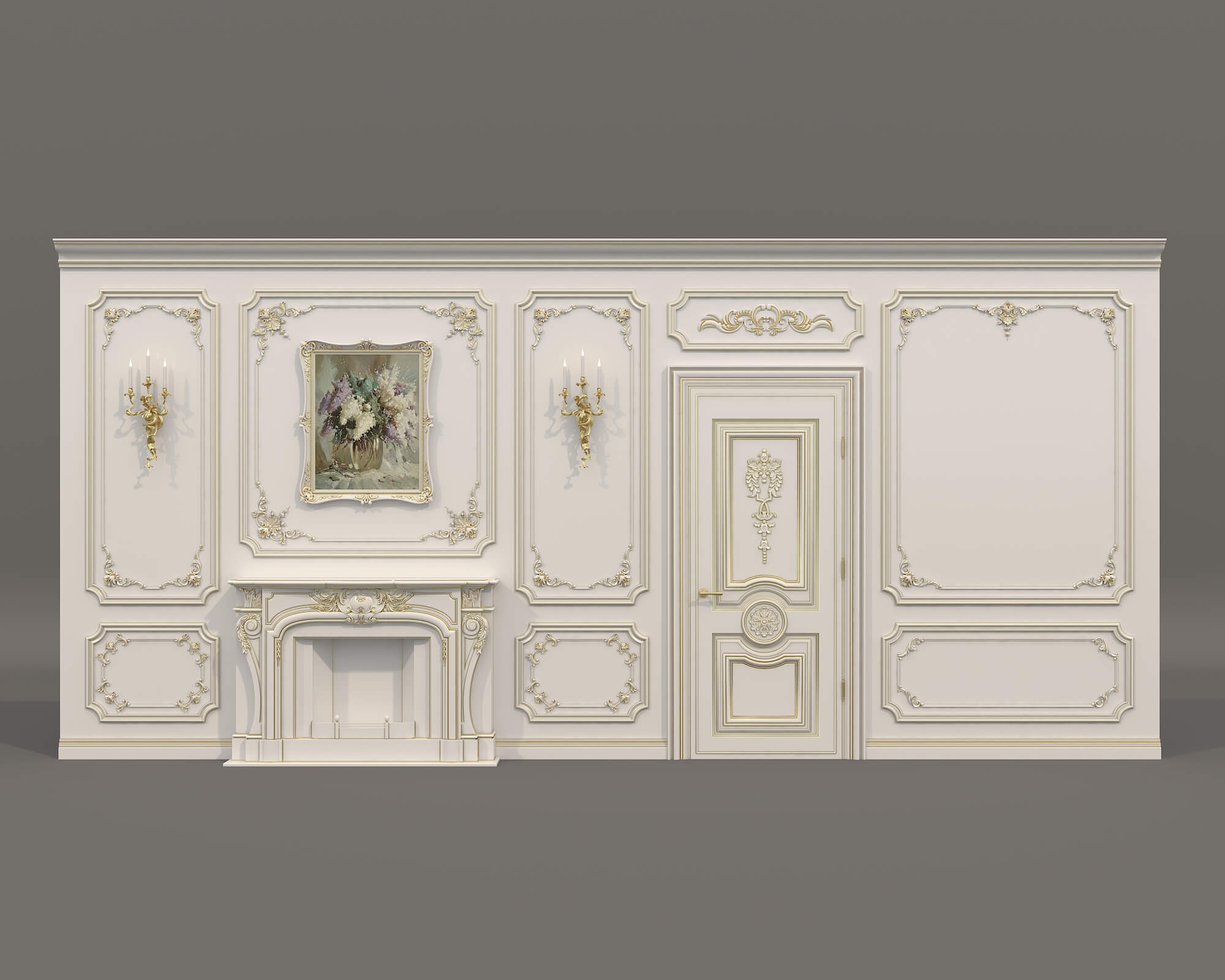 Wall Molding in Classic French Style 43 - 3D Model by nhattuankts