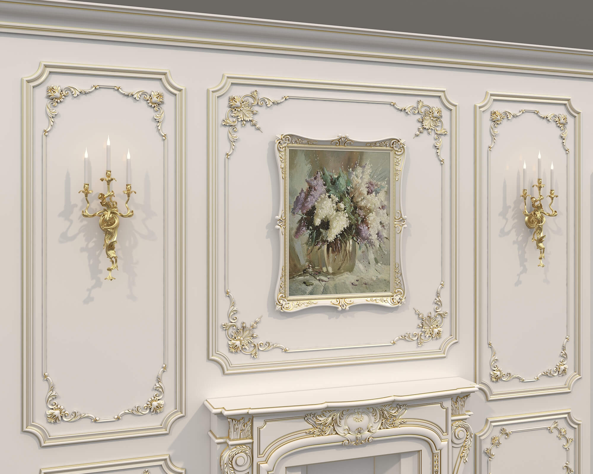 Wall Molding in Classic French Style 43 - 3D Model by nhattuankts